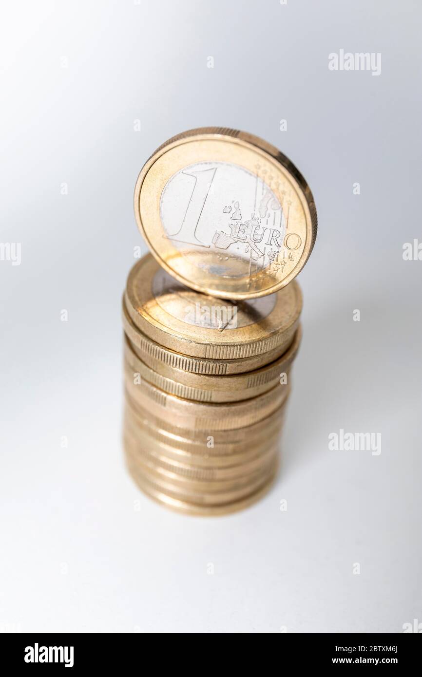 Stacks of euro coins, Germany Stock Photo - Alamy