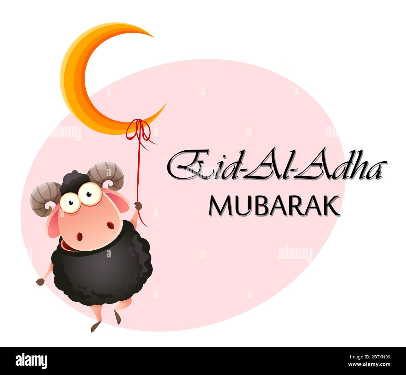 Eid al-Adha Mubarak greeting card. Traditional Muslim holiday. Kurban ...