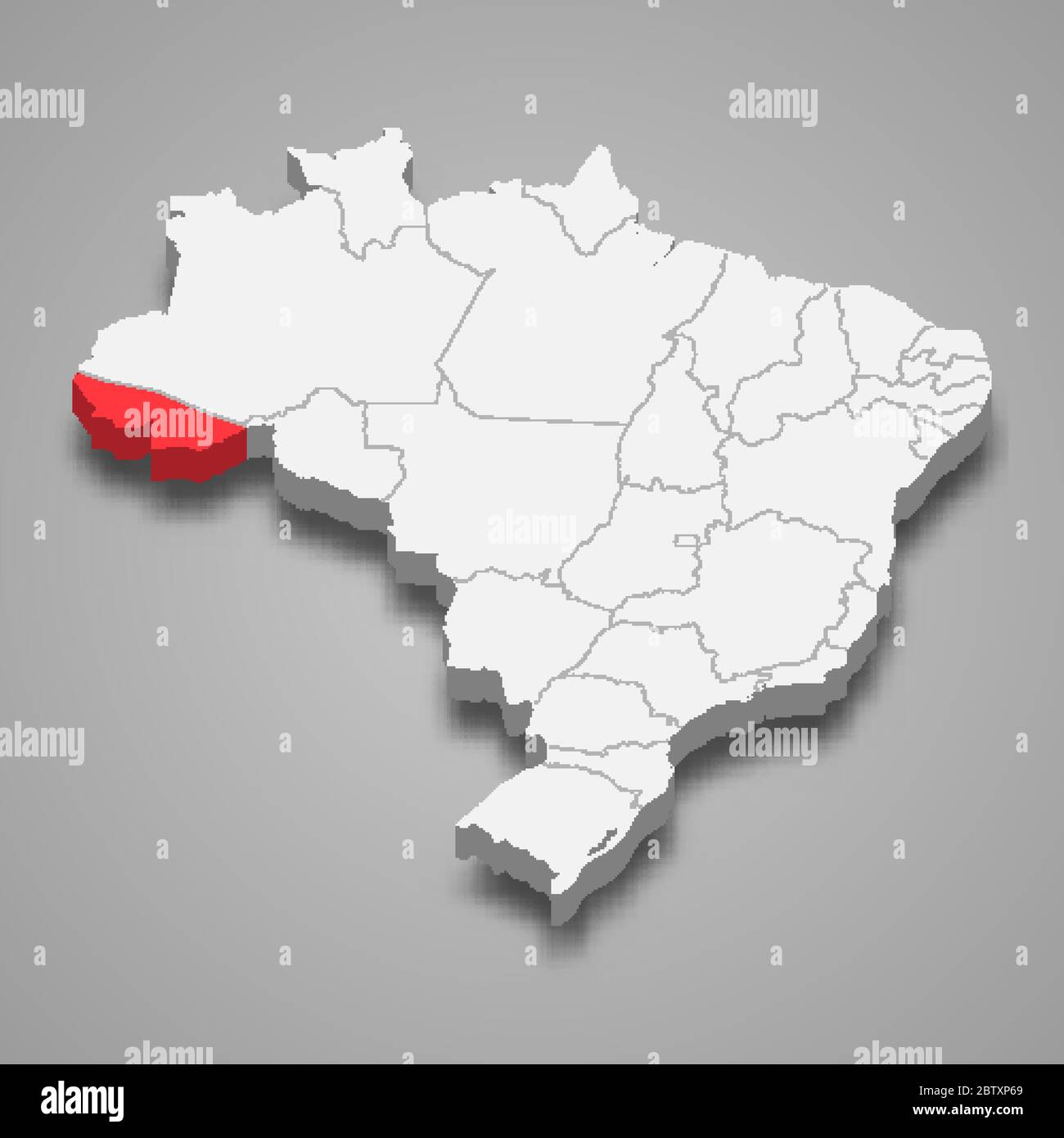 Acre state location within Brazil 3d map Stock Vector Image & Art - Alamy