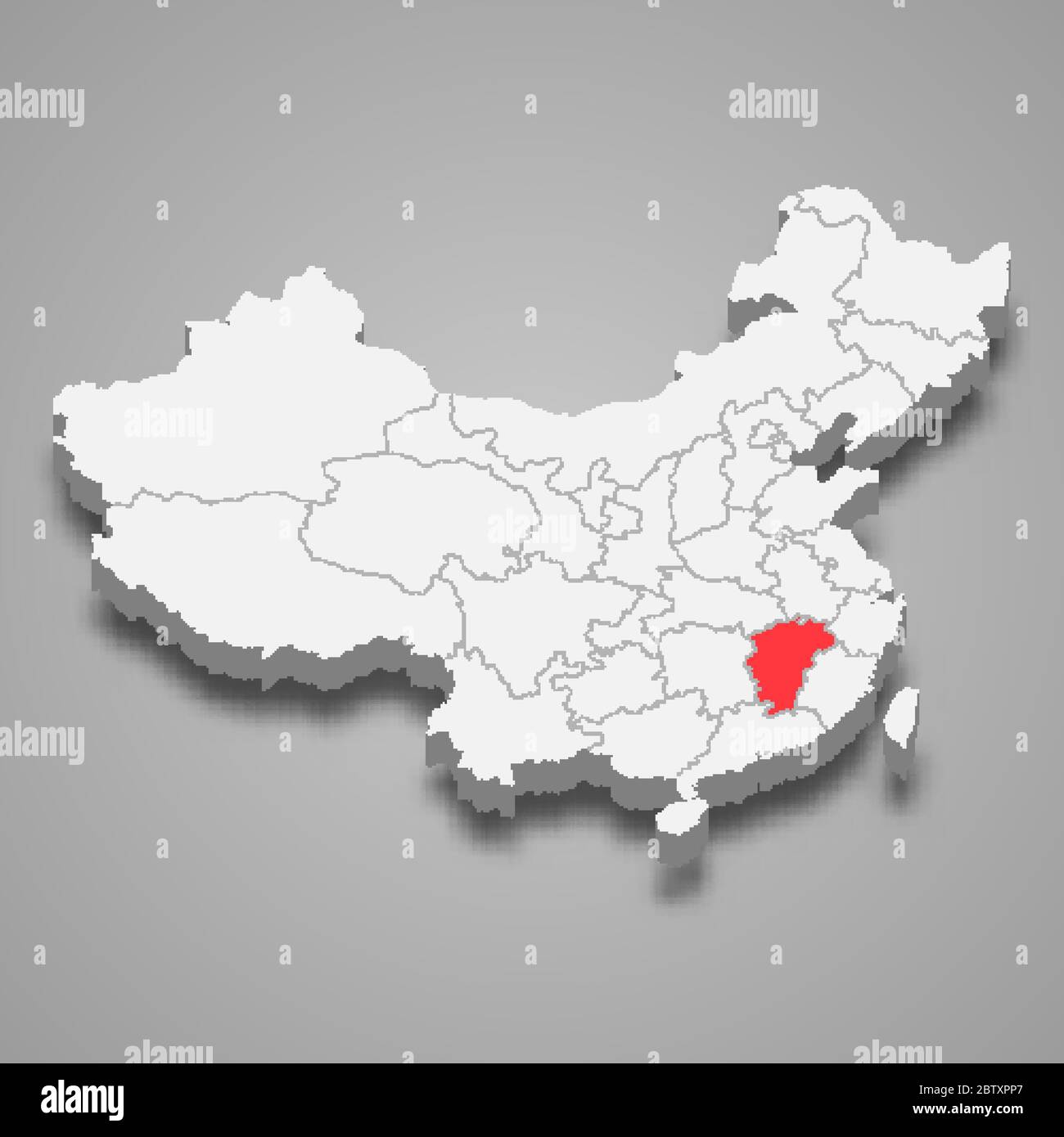 Jiangxi province location within China 3d map Stock Vector Image & Art ...