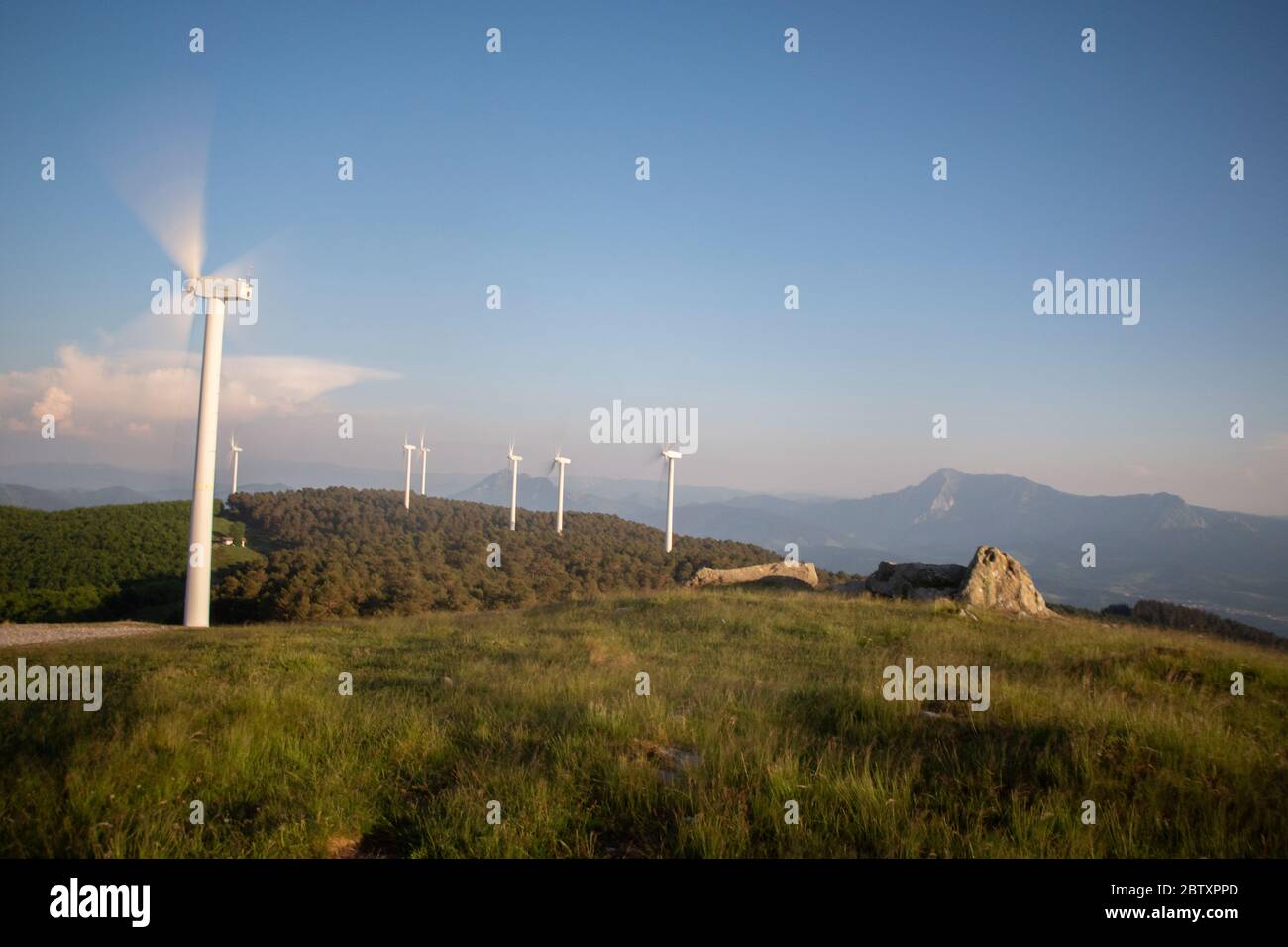 eolic generators in the mountains Stock Photo - Alamy