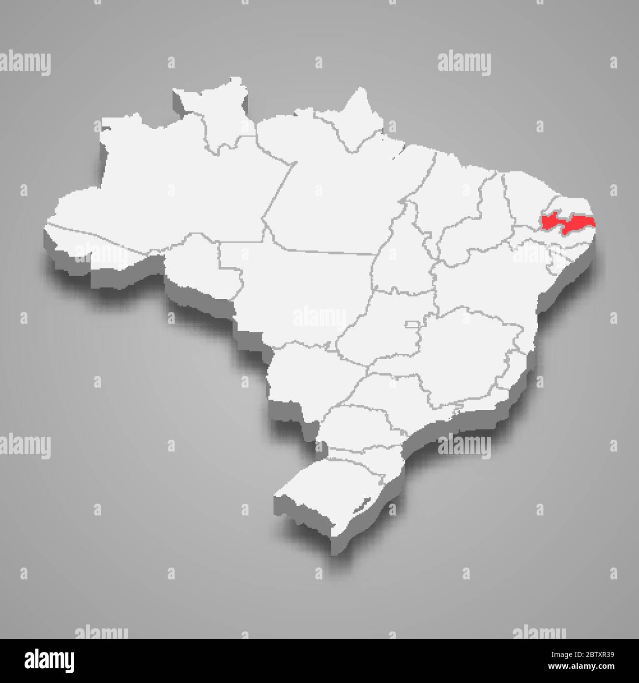 Paraiba state location within Brazil 3d map Stock Vector Image & Art ...