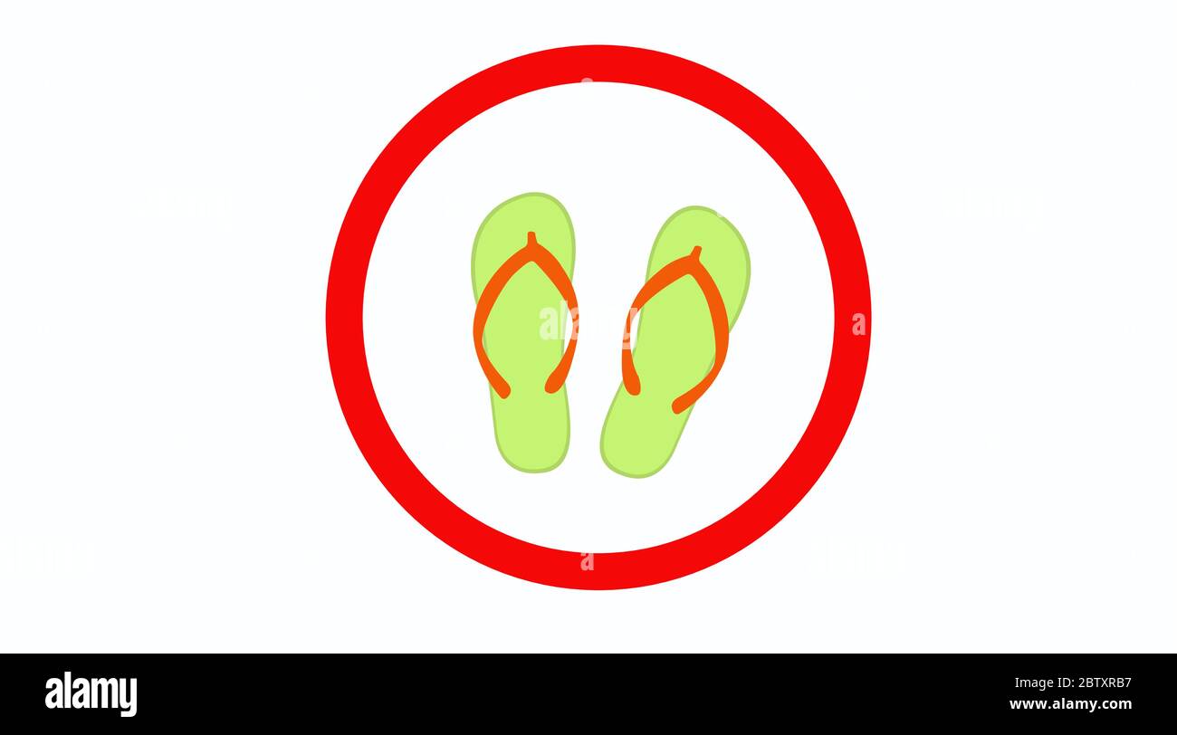 Vector Isolated Illustration of a Flip Flops Warning Sign Stock Vector ...