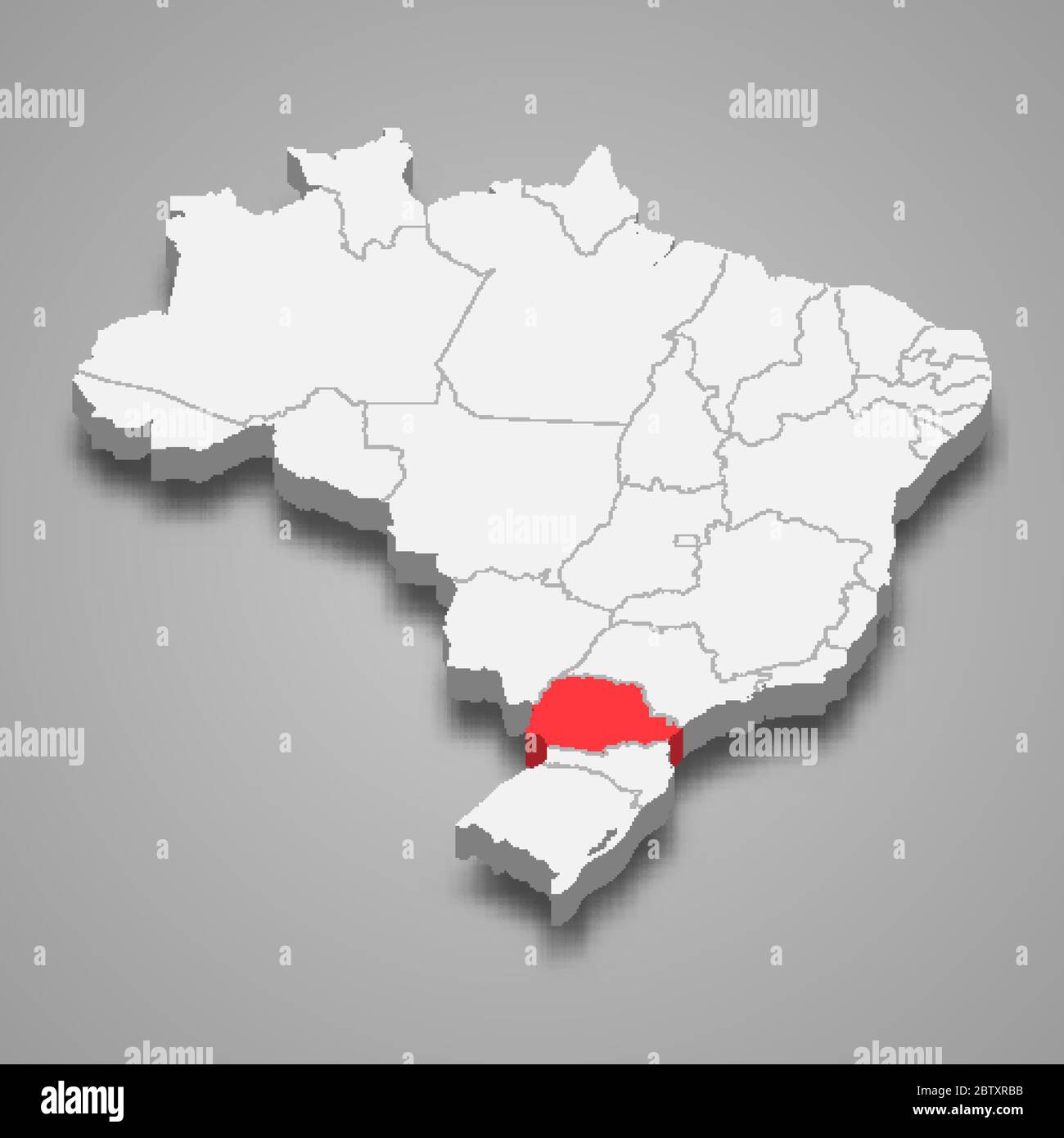Parana state location within Brazil 3d map Stock Vector Image & Art - Alamy