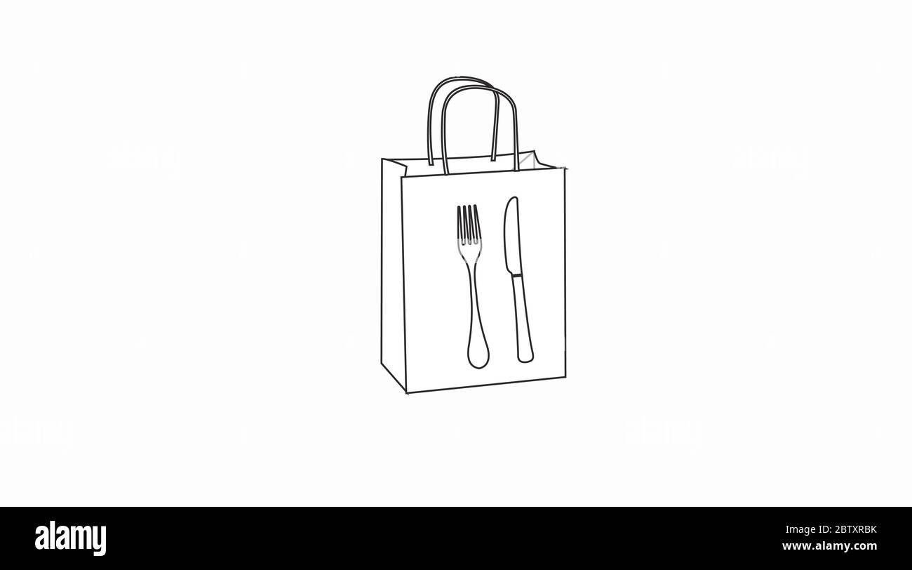 Vector Take away bag icon illustration sign Stock Vector Image & Art ...