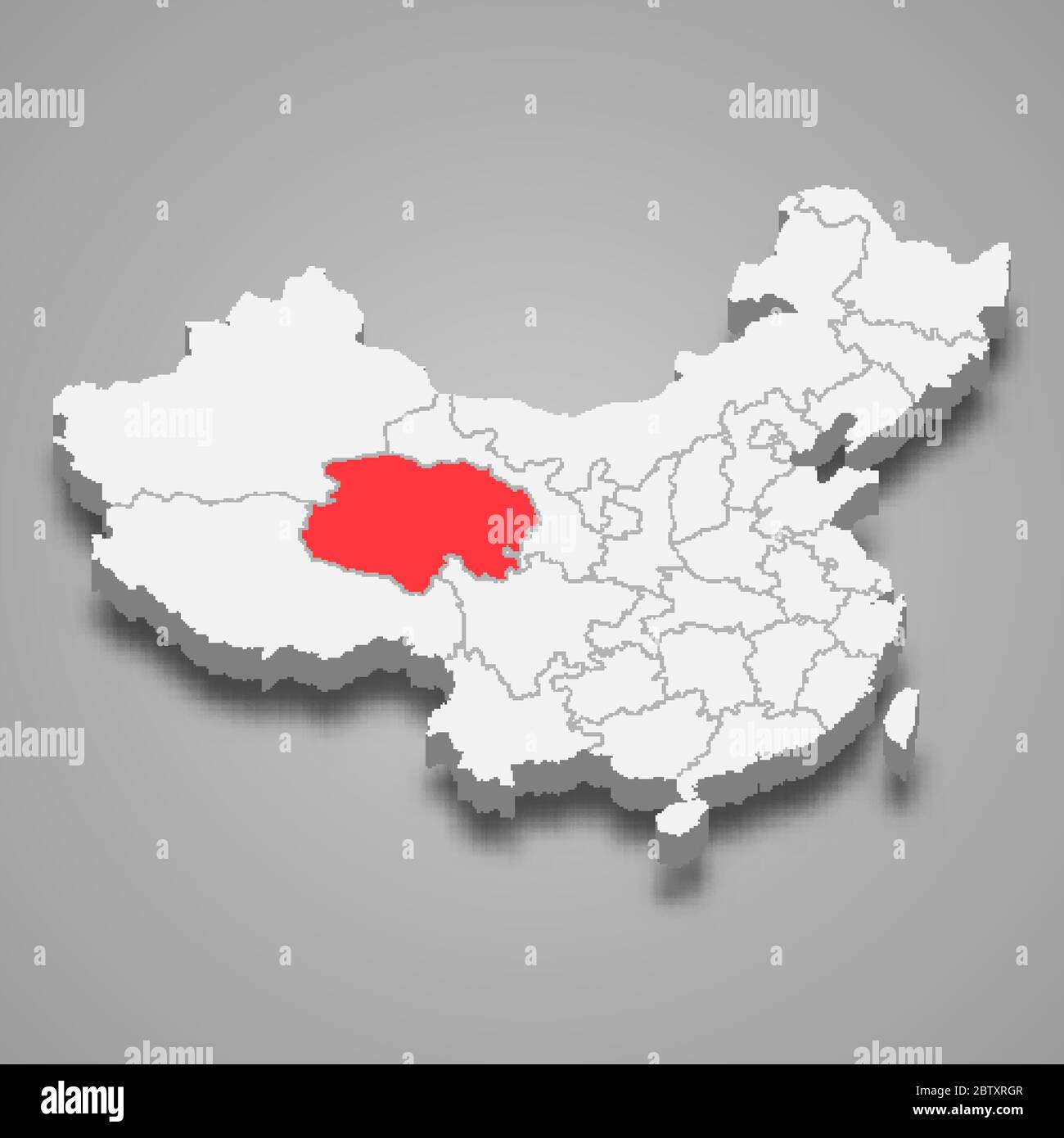 Qinghai province location within China 3d map Stock Vector Image & Art ...
