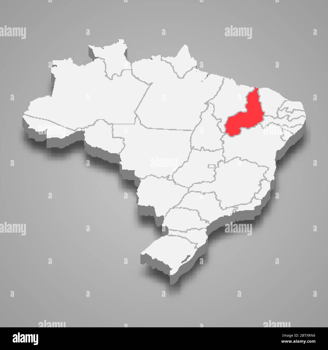 Piaui state location within Brazil 3d map Stock Vector Image & Art - Alamy