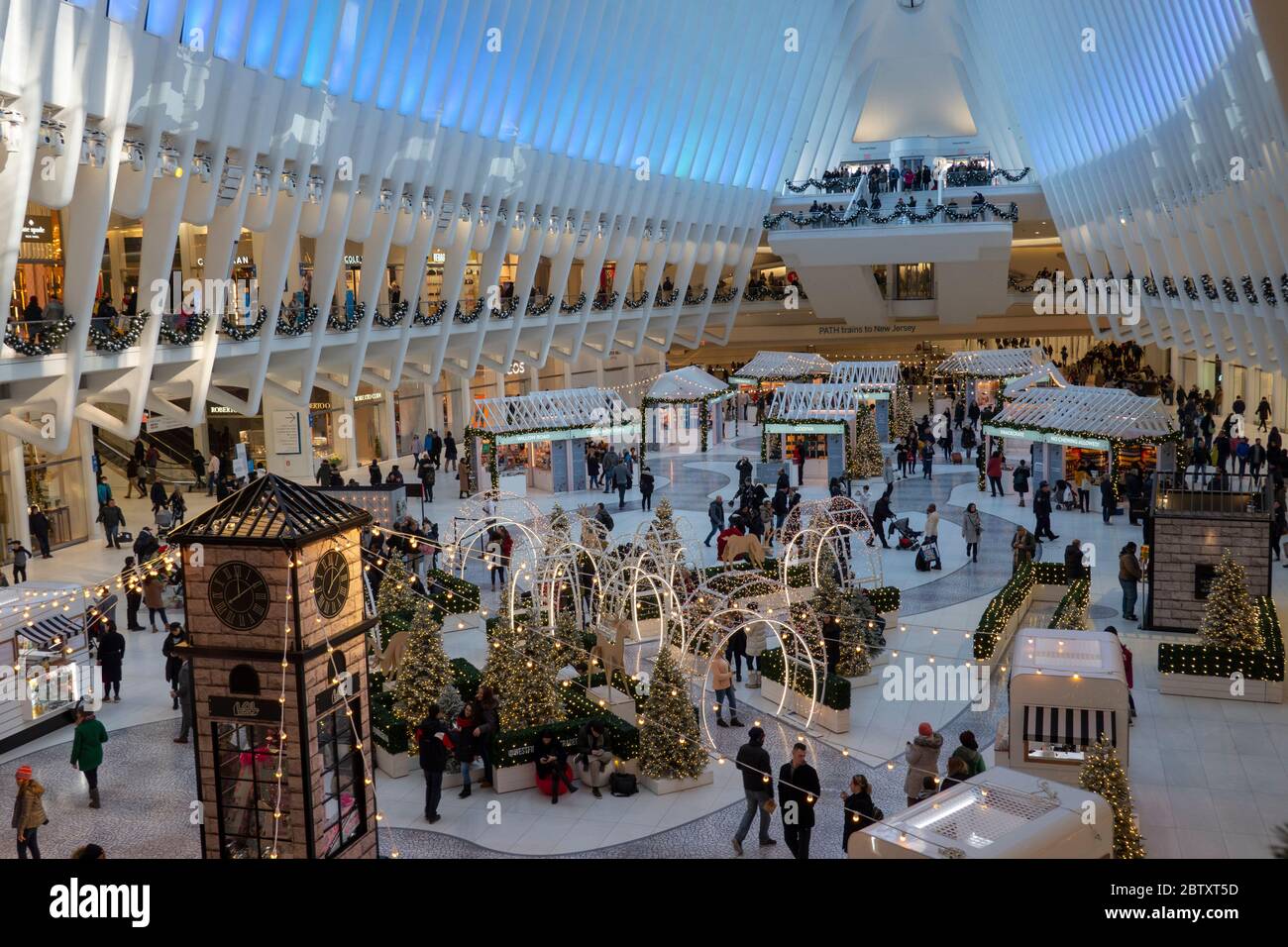 Oculus subway station at World trade Center at holiday time NYC Stock ...