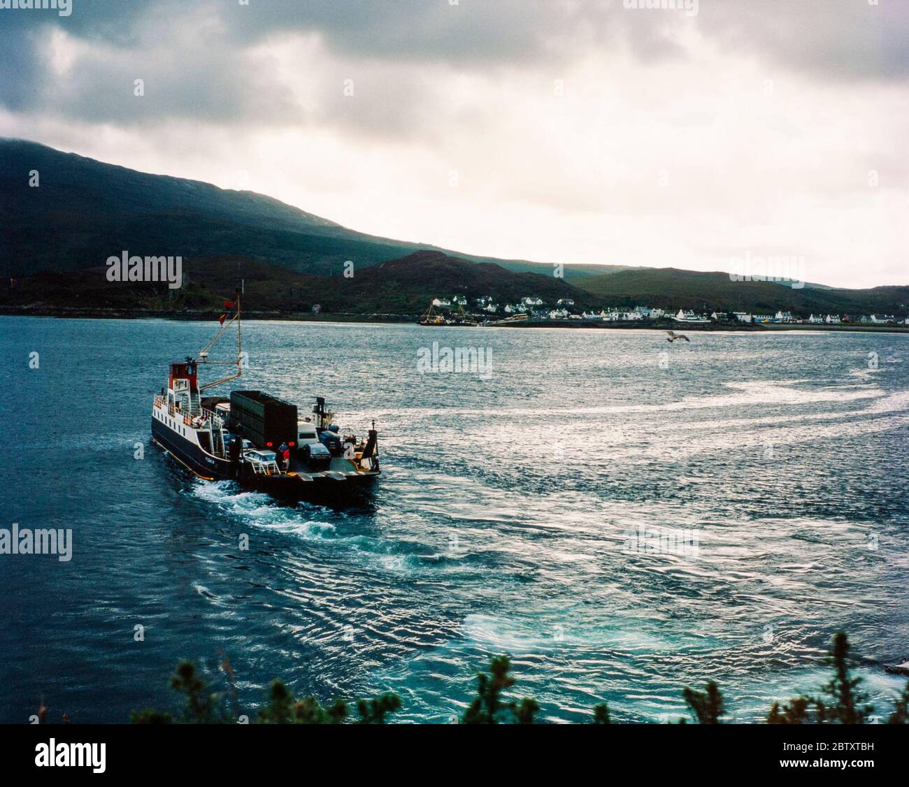 The Ferry Kyleakin loading vehicles and passengers at Kyle Of Lochalsh ...