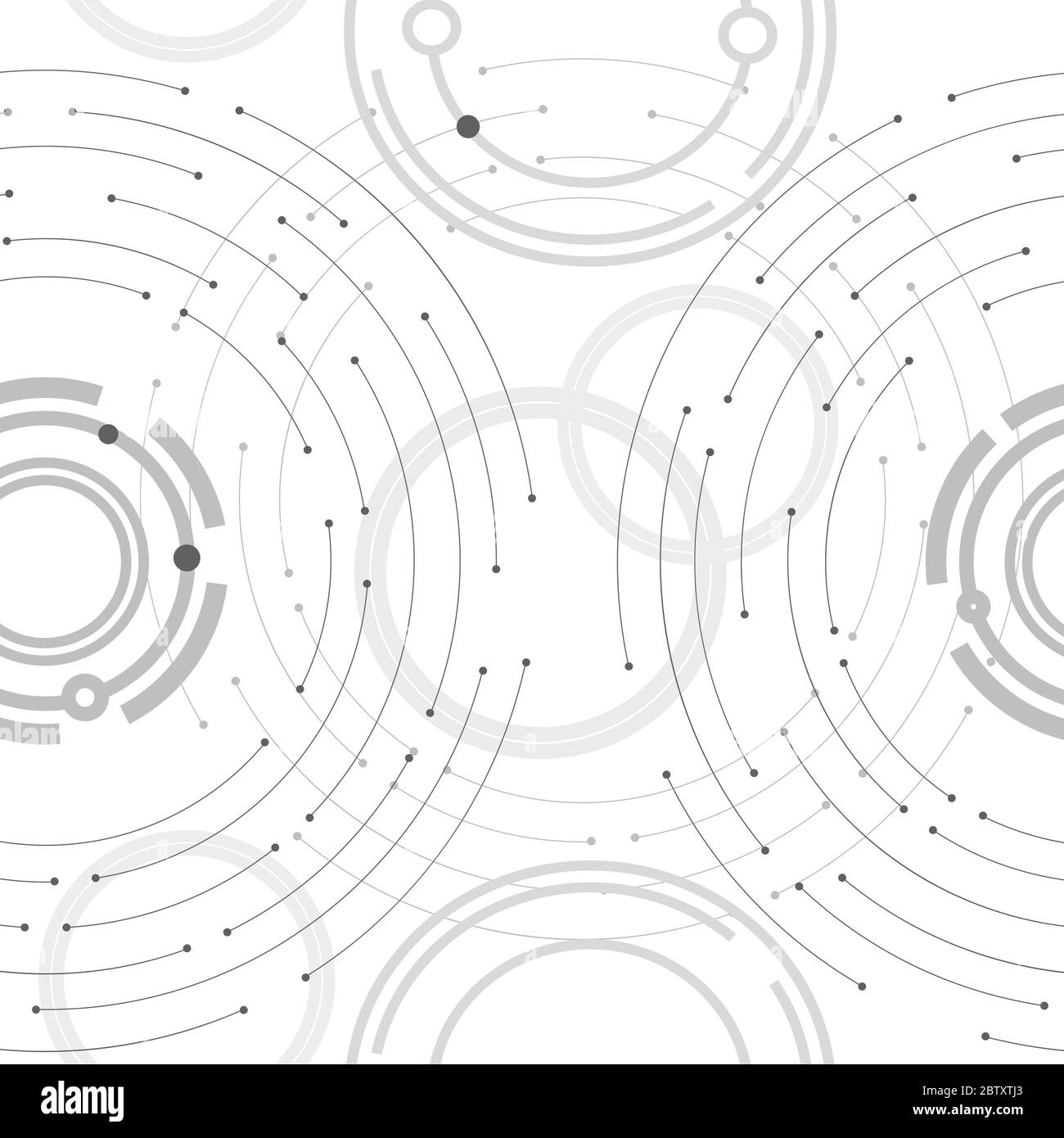 Abstract network connected dots lines Black and White Stock Photos ...