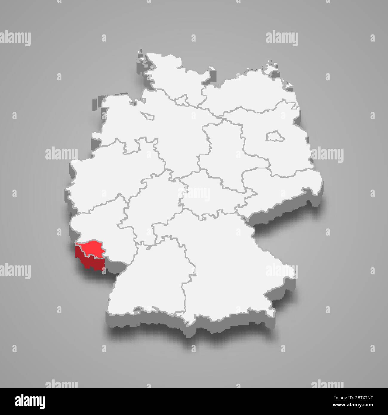 Saarland state location within Germany 3d map Stock Vector Image & Art ...
