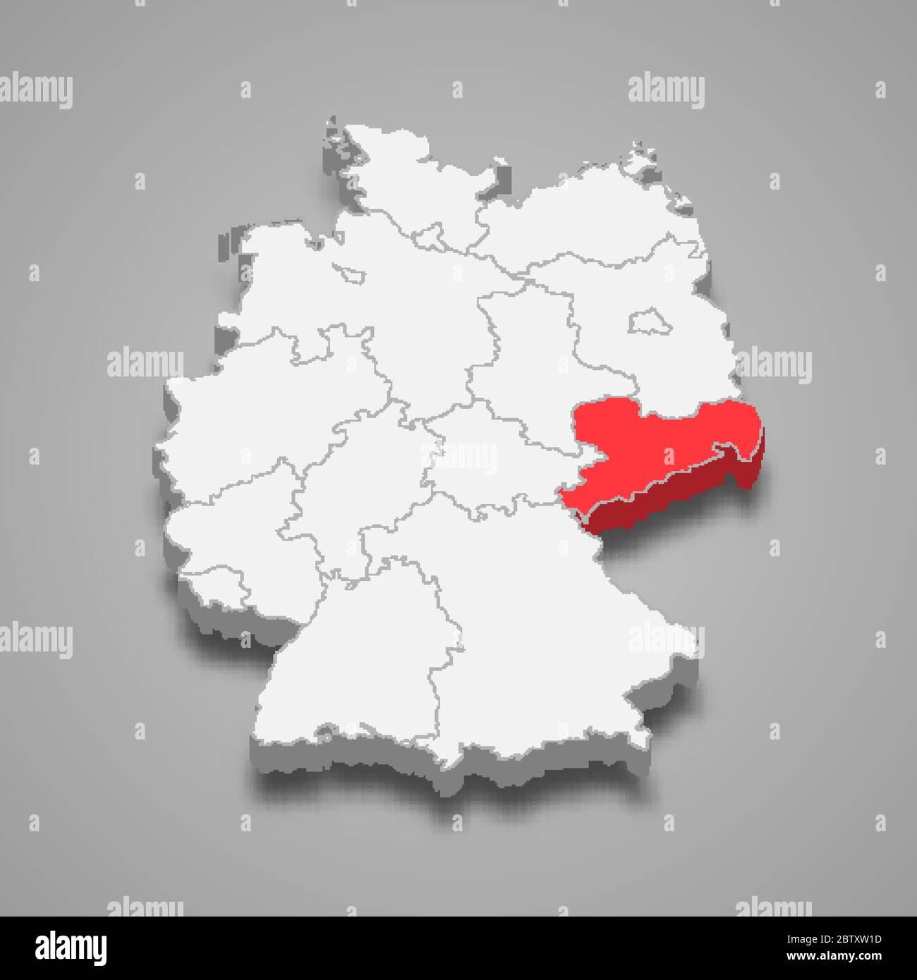 Saxony state location within Germany 3d map Stock Vector Image & Art ...