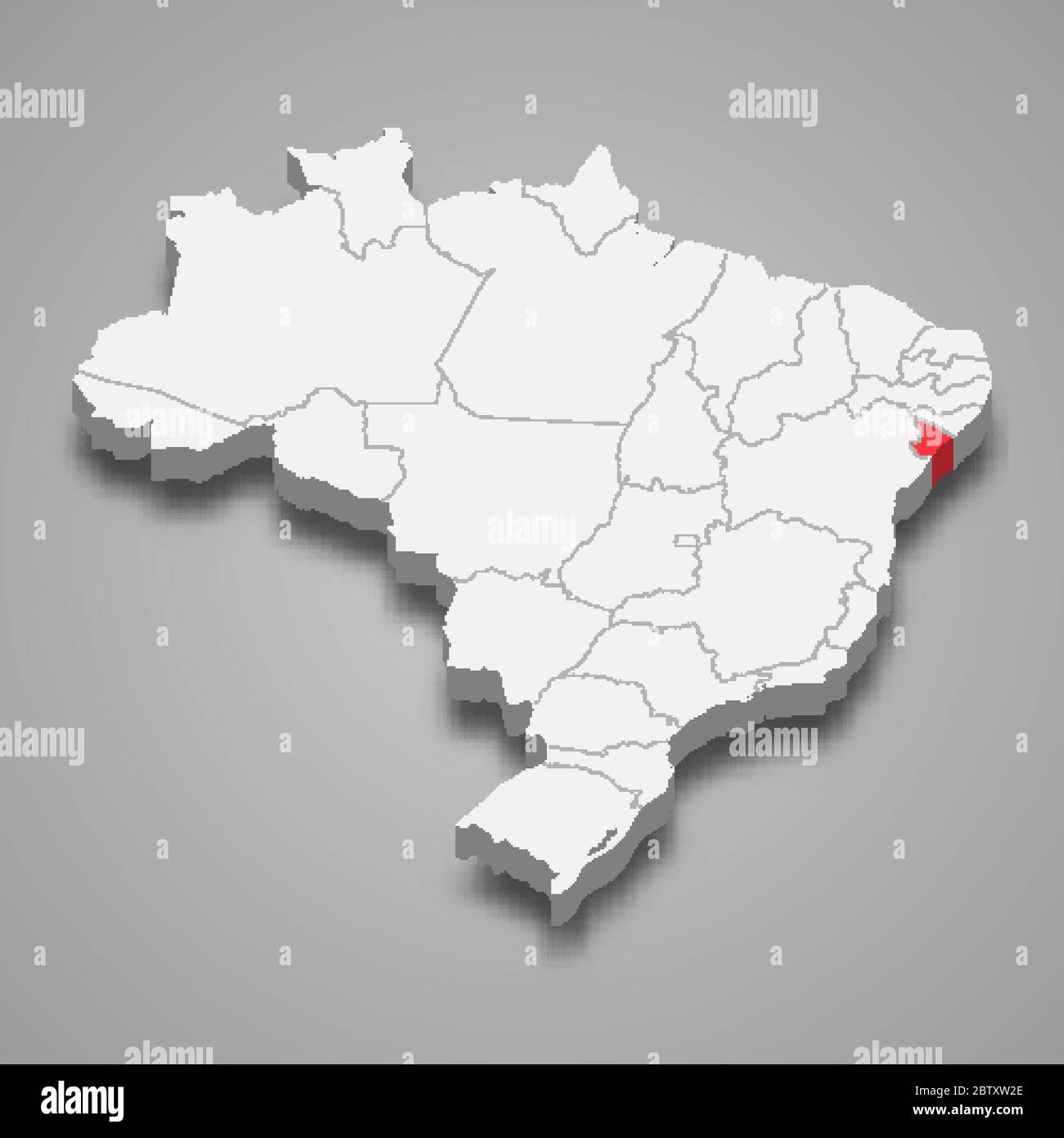 Sergipe state location within Brazil 3d map Stock Vector Image & Art ...