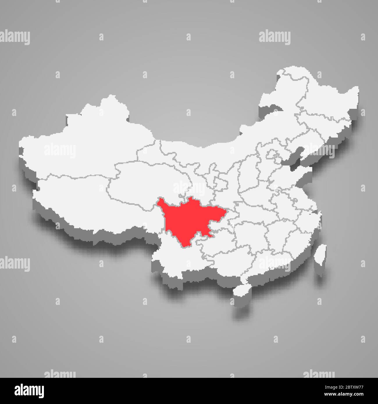 Sichuan province location within China 3d map Stock Vector Image & Art ...