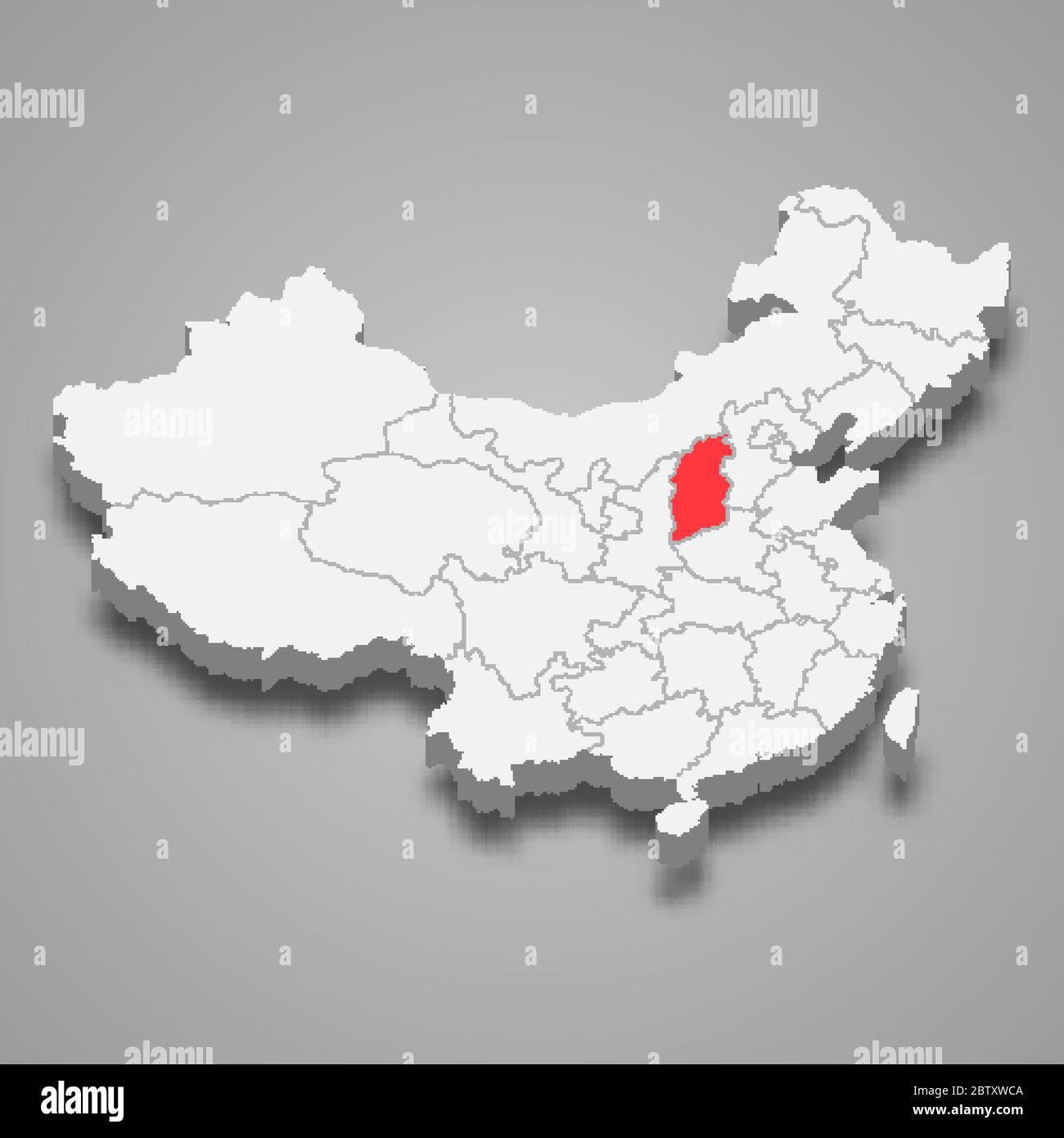 Shanxi province location within China 3d map Stock Vector Image & Art ...