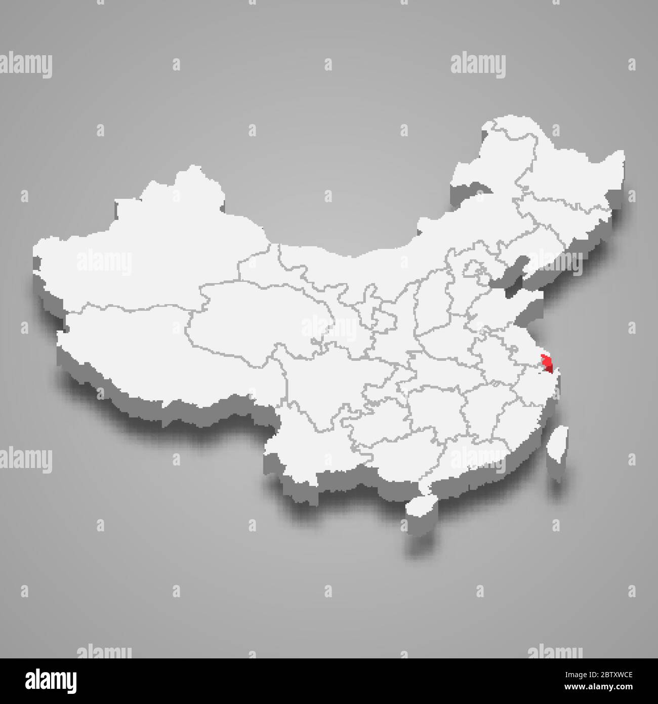 Shanghai province location within China 3d map Stock Vector Image & Art ...