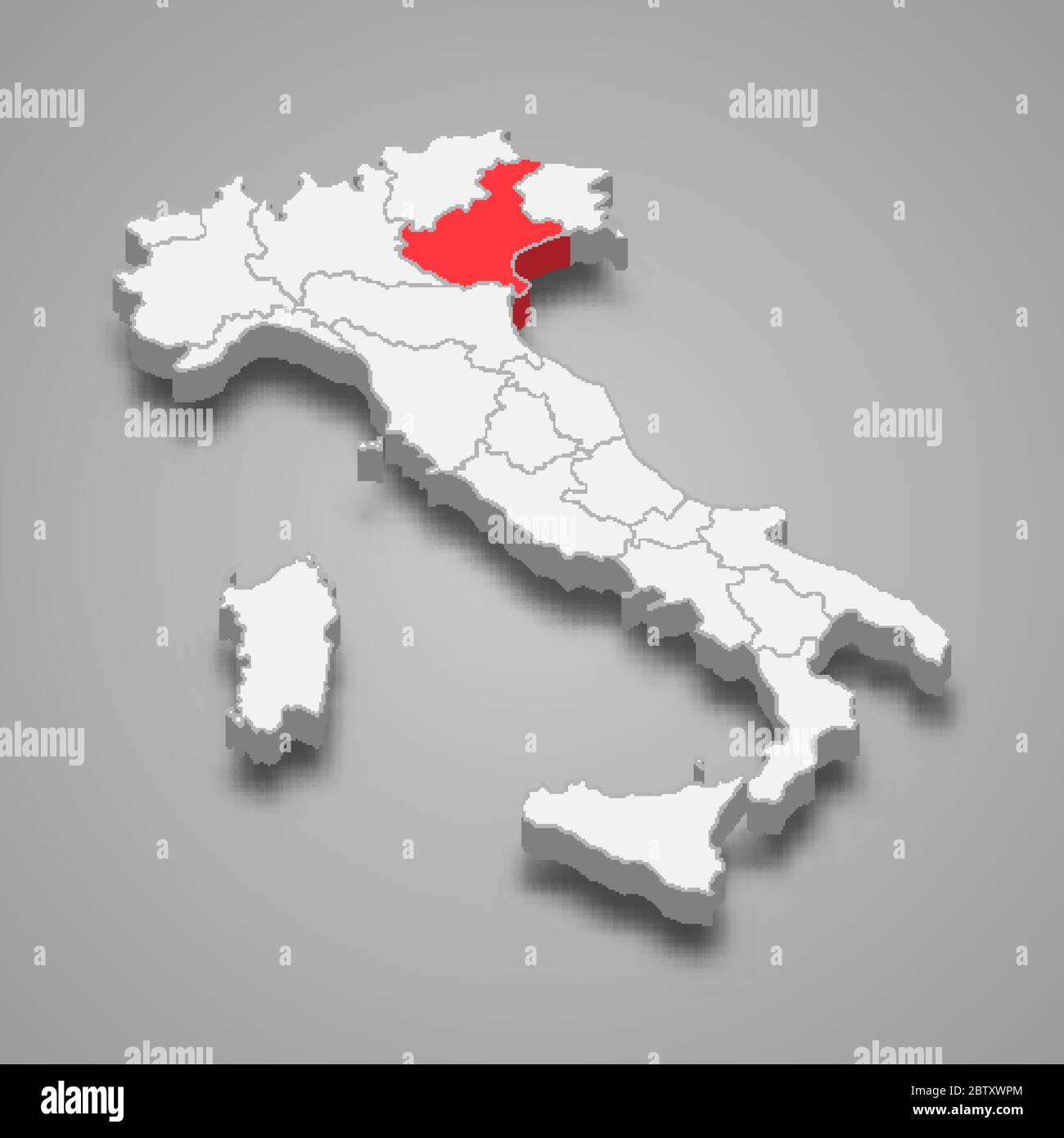 Veneto map vector hi-res stock photography and images - Alamy