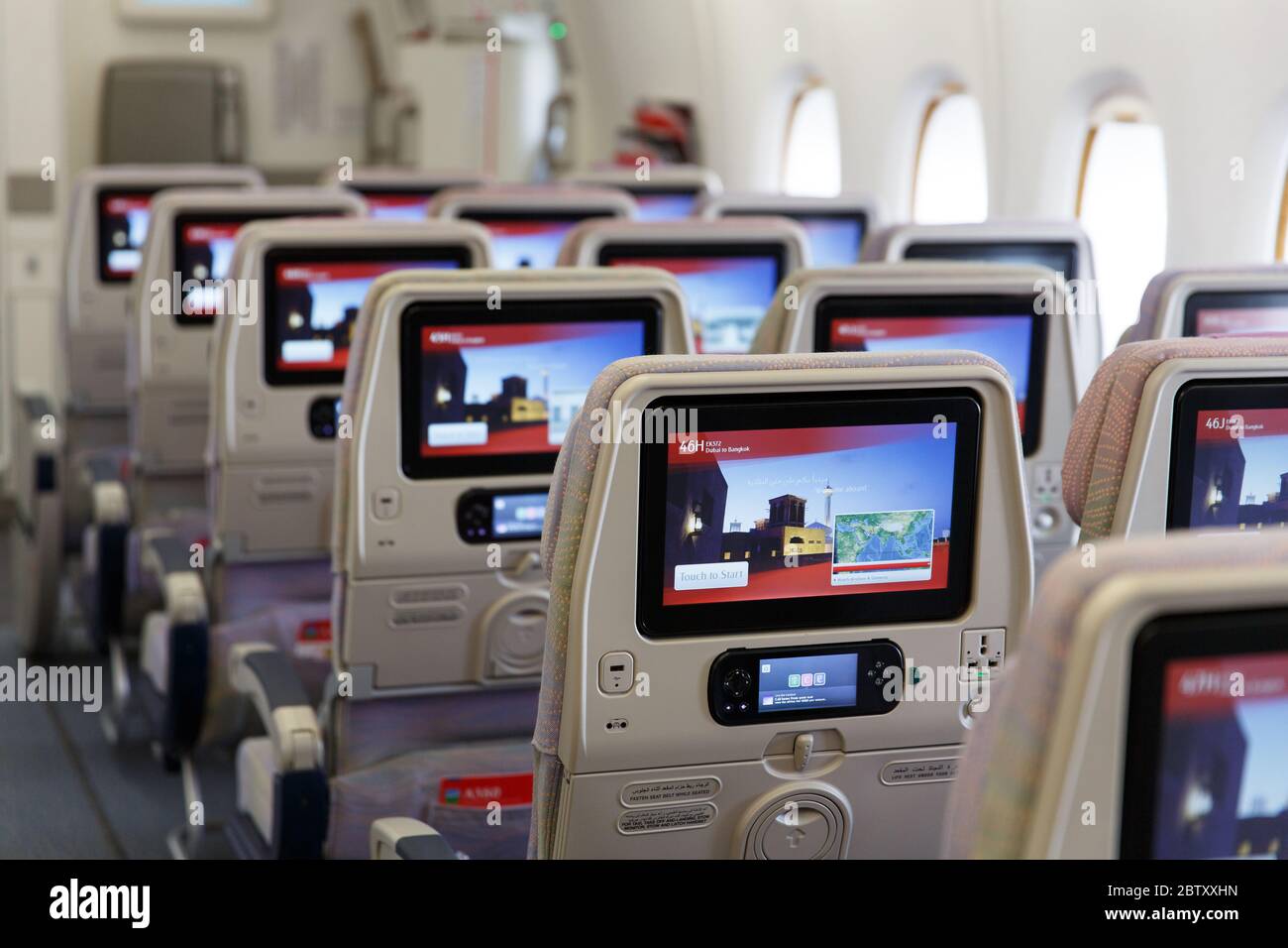 Emirates a380 economy class hi-res stock photography and images - Alamy