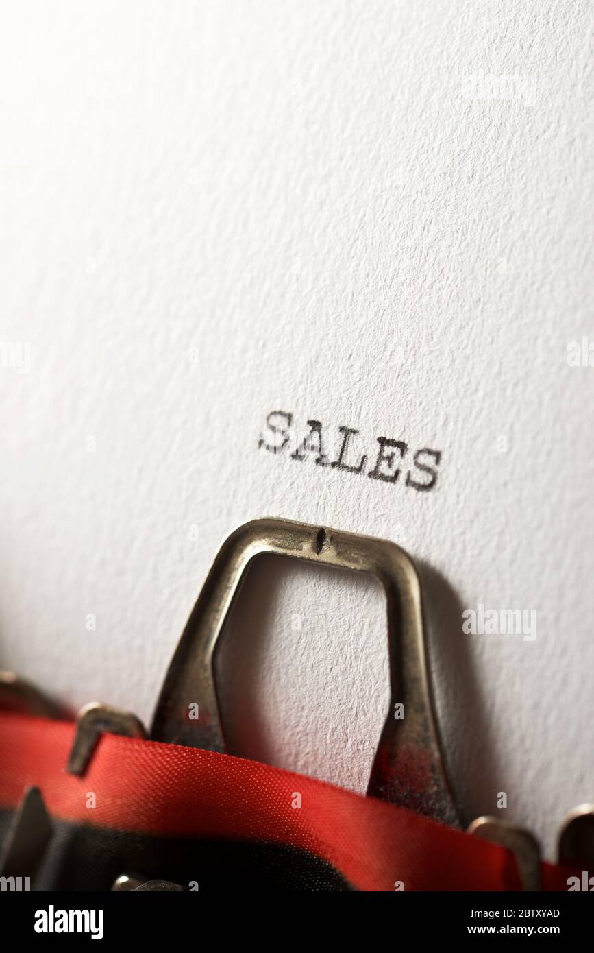 The word Sales written with a typewriter Stock Photo - Alamy