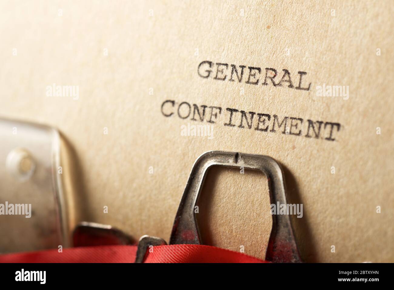 General confinement text written on a paper Stock Photo - Alamy