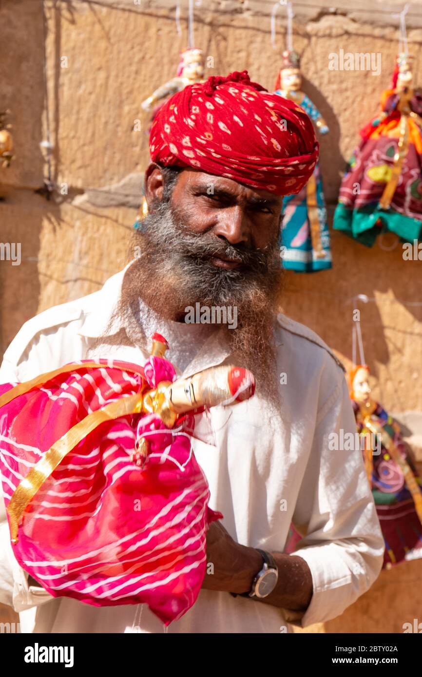 The Puppet man with his self made puppets Stock Photo - Alamy