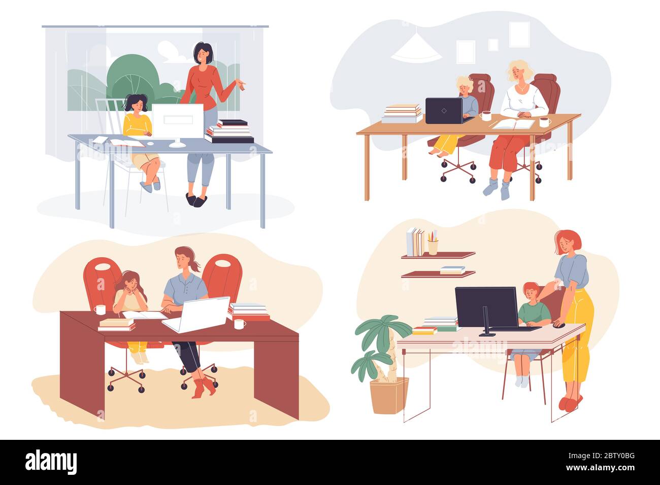 School kids study home Cut Out Stock Images & Pictures - Alamy