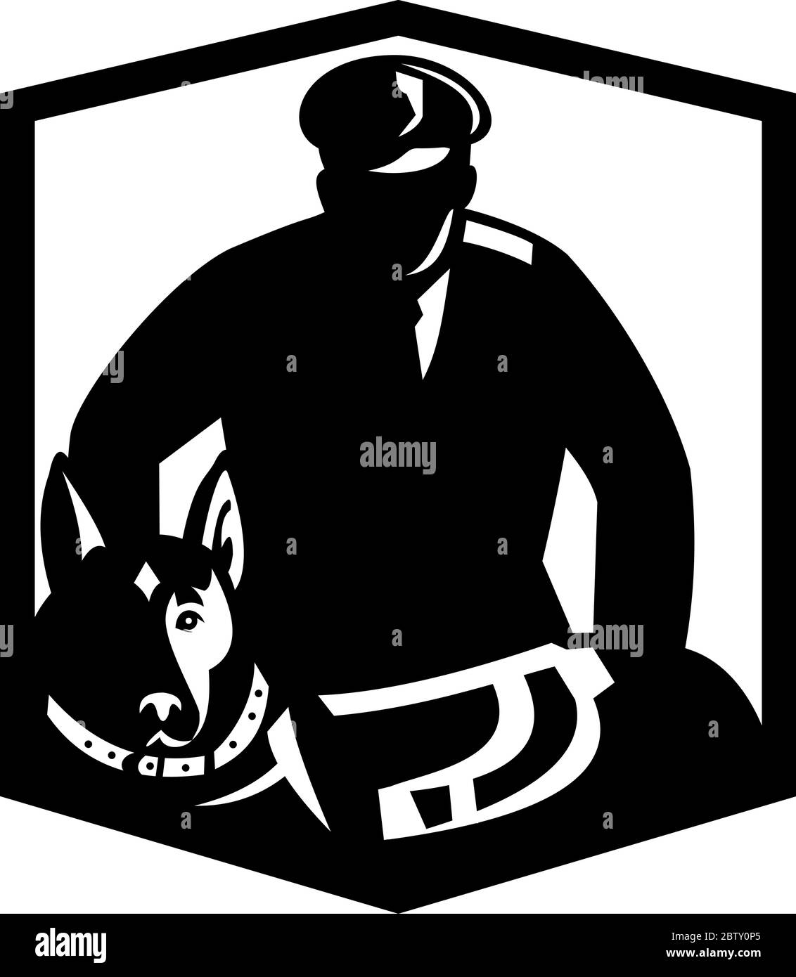 Illustration of a Canine Security Guard policeman police officer with ...