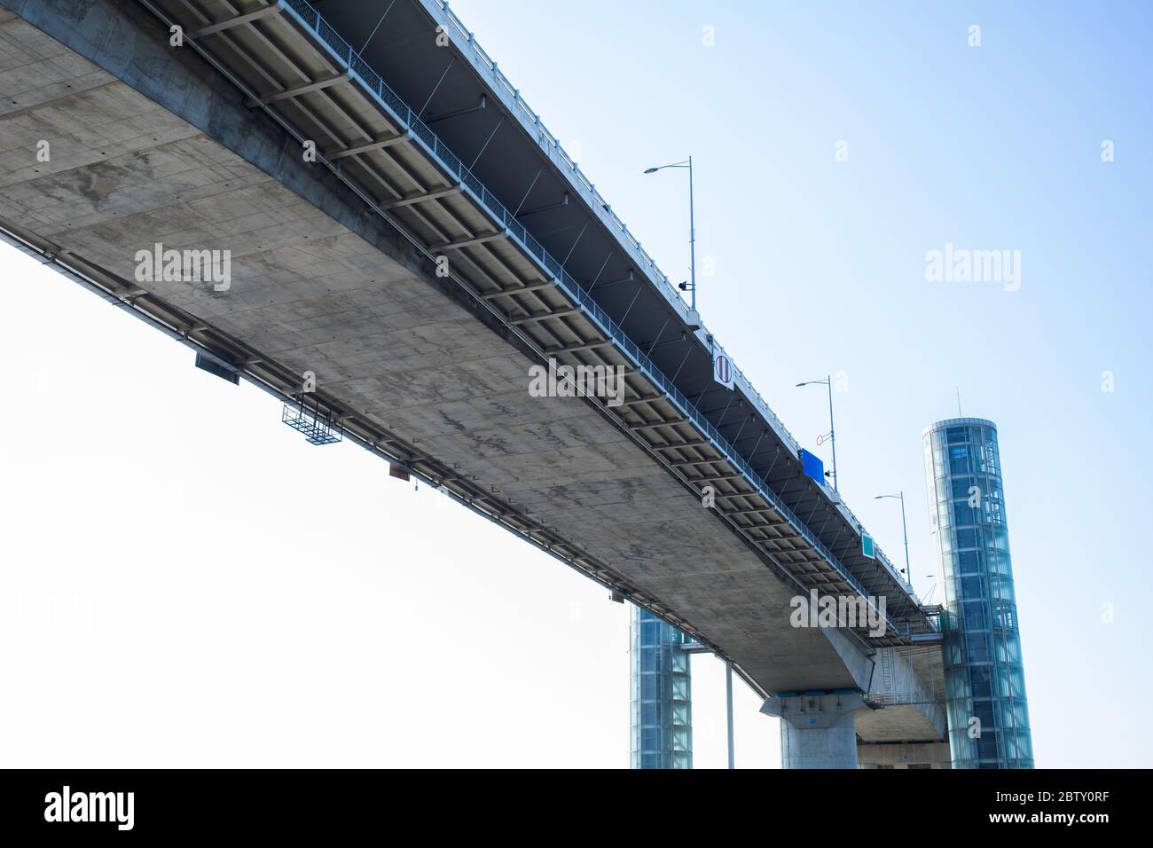 a sturdy-looking bridge made of concrete and steel Stock Photo - Alamy