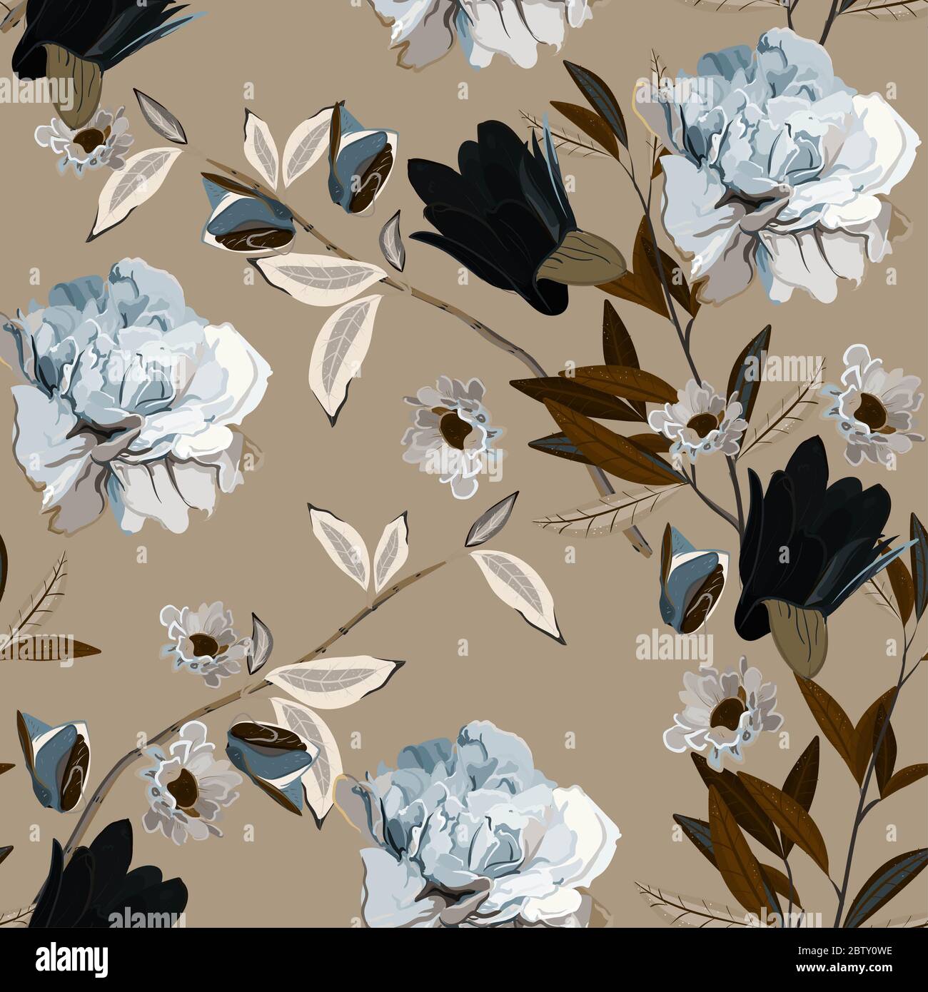 Blue Rose Pattern Background