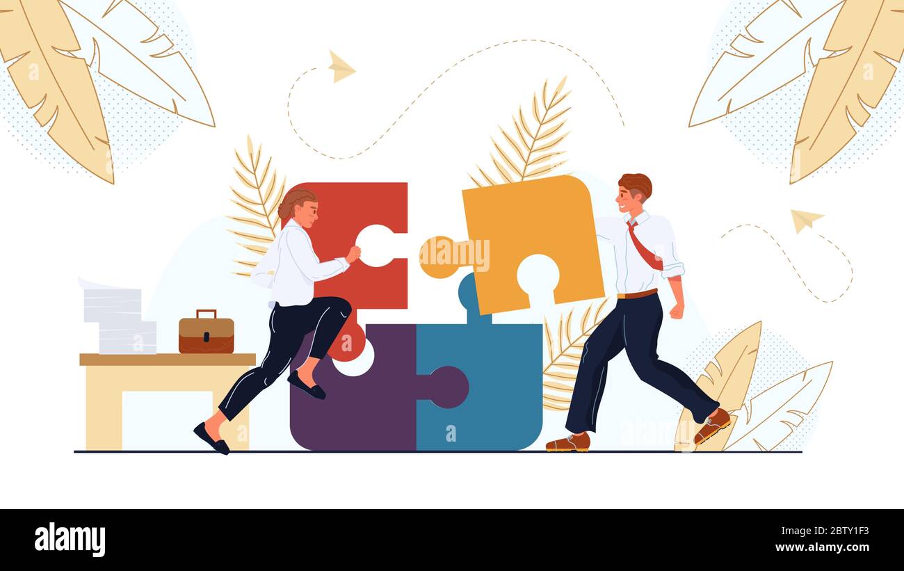 Putting the puzzle together Stock Vector Images - Alamy