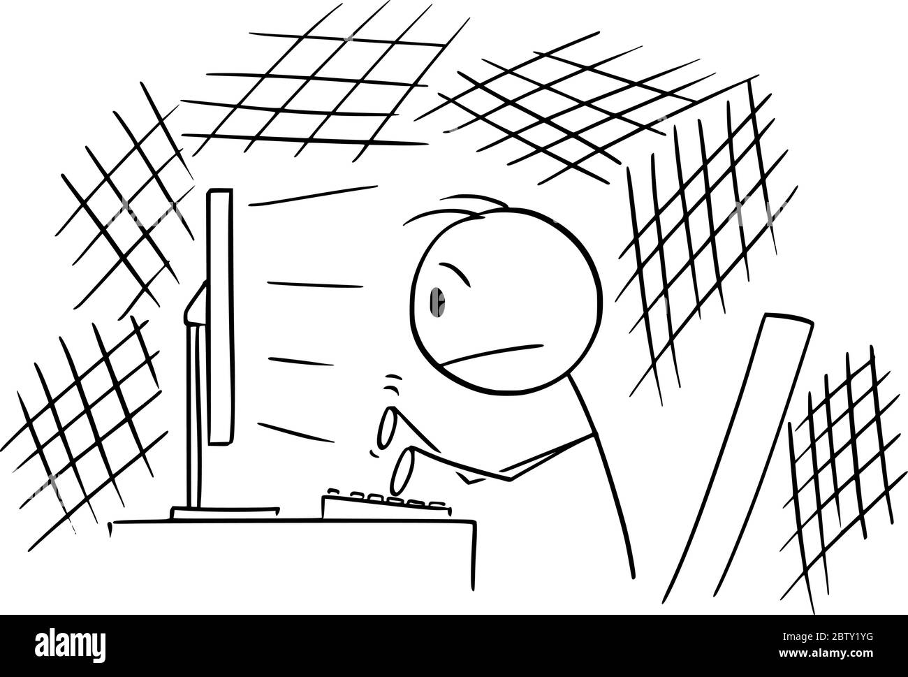 Man typing cartoon hi-res stock photography and images - Alamy