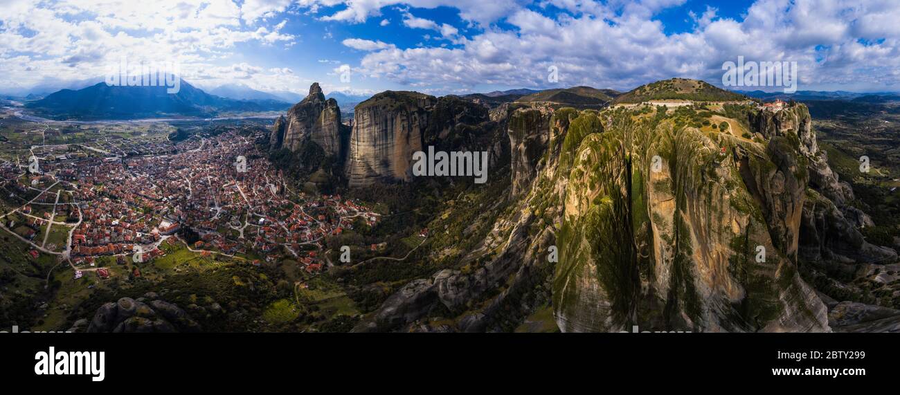 Aerial view rocks monastery meteora hi-res stock photography and images ...