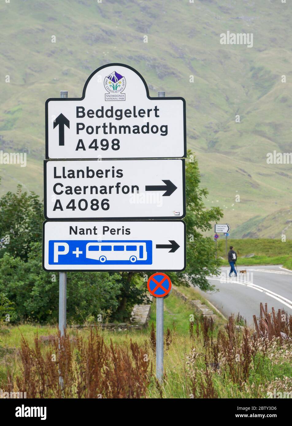 Travelling in the Snowdonia National Park, North Wales, UK. A ...