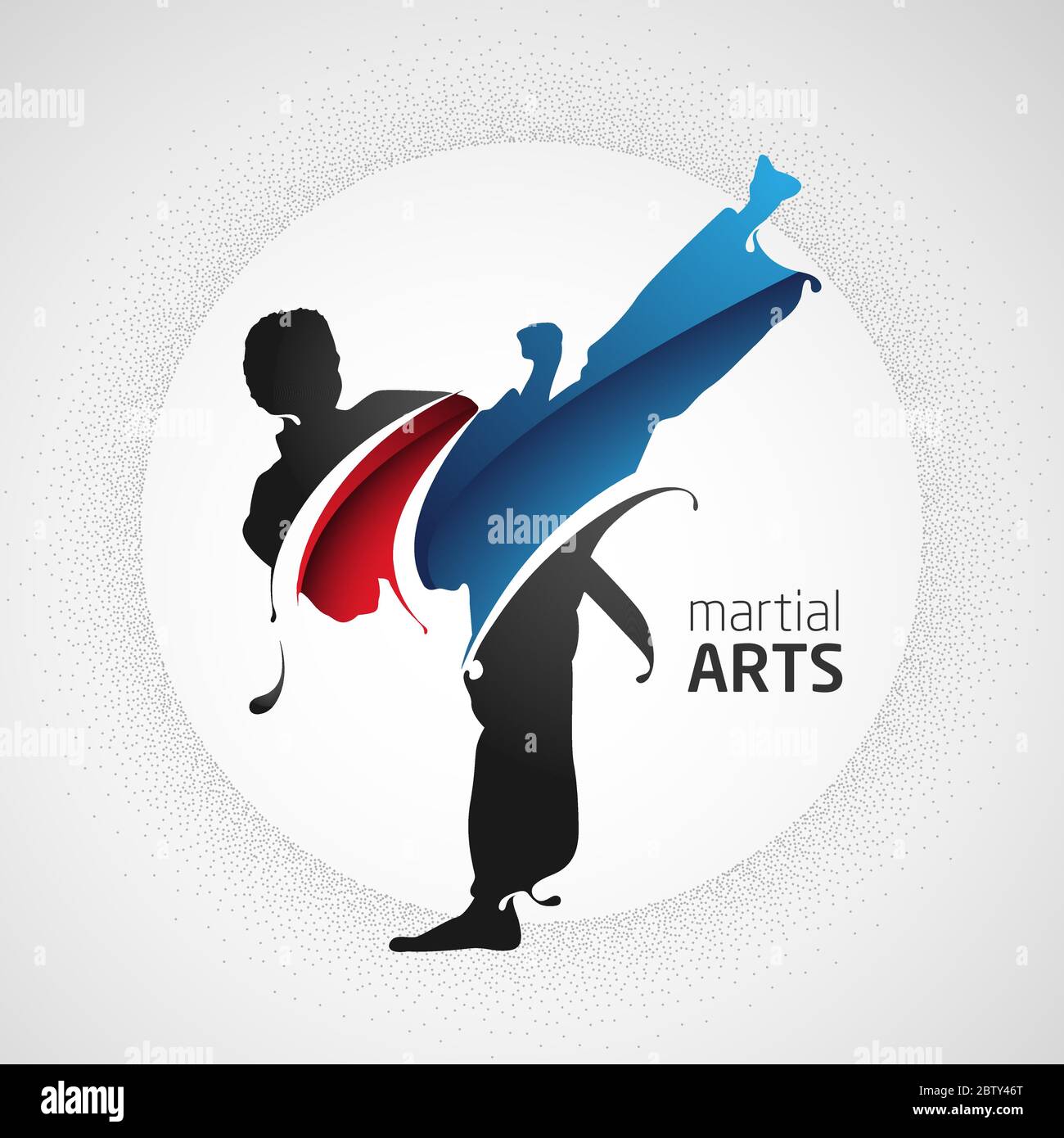 Karate Kick Icon Karate Kick Silhouette Cut Out Stock Images