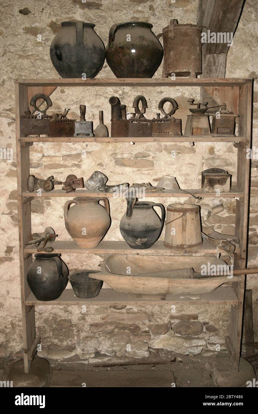 Centuries old artifacts displayed in Harghita County, Romania Stock ...