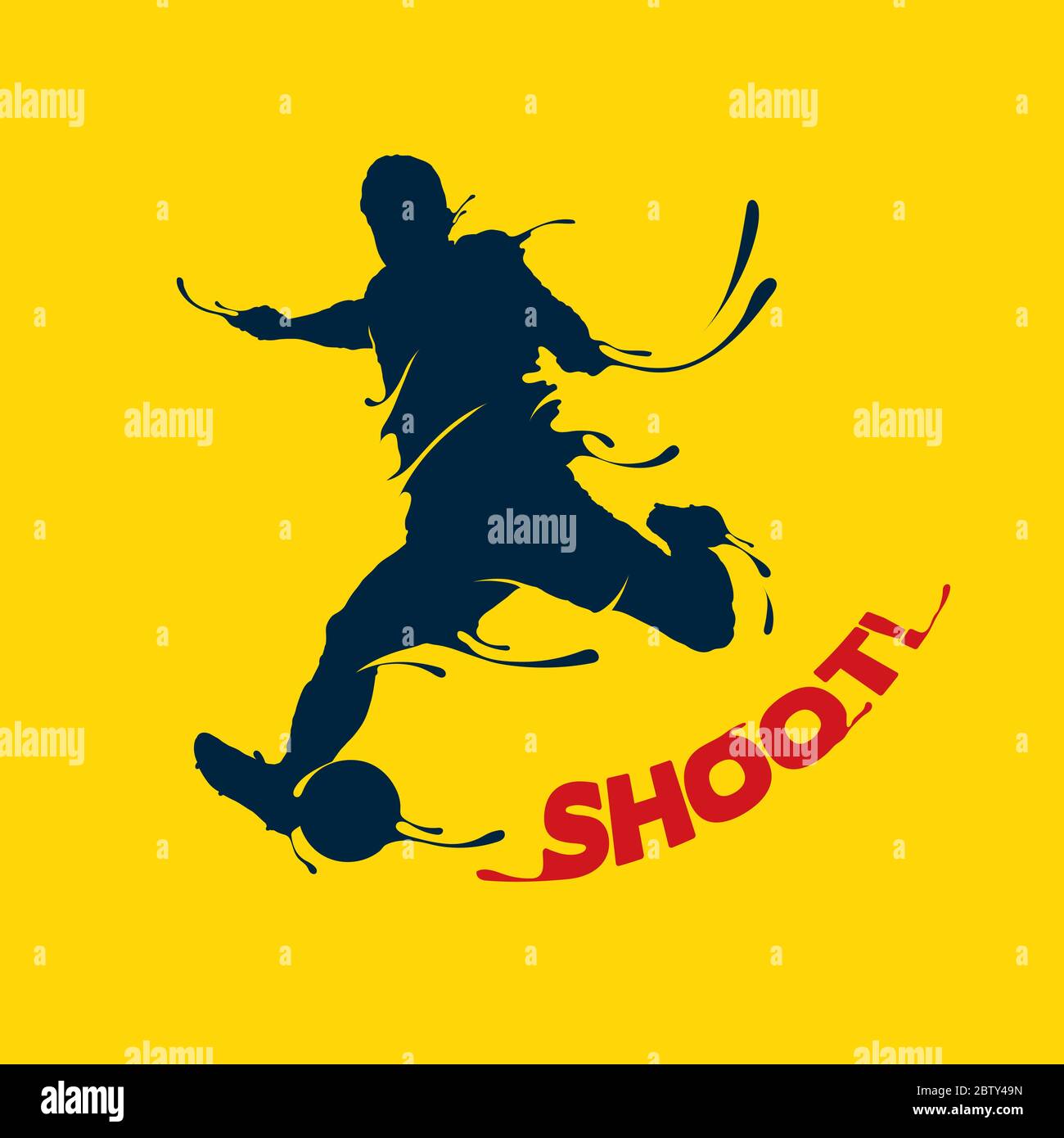 Soccer shoot young player Stock Vector Images - Alamy