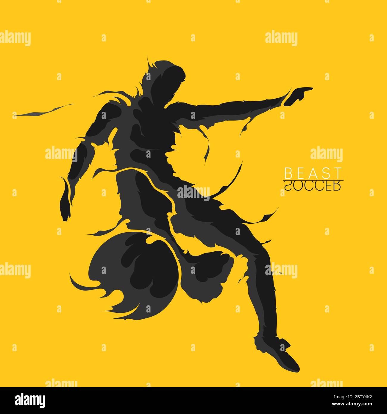 soccer beast football flame silhouette Stock Vector Image & Art - Alamy