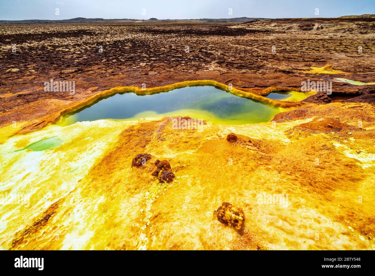 Sulphur acid hot springs, Dallol, Danakil Depression, Afar Region ...