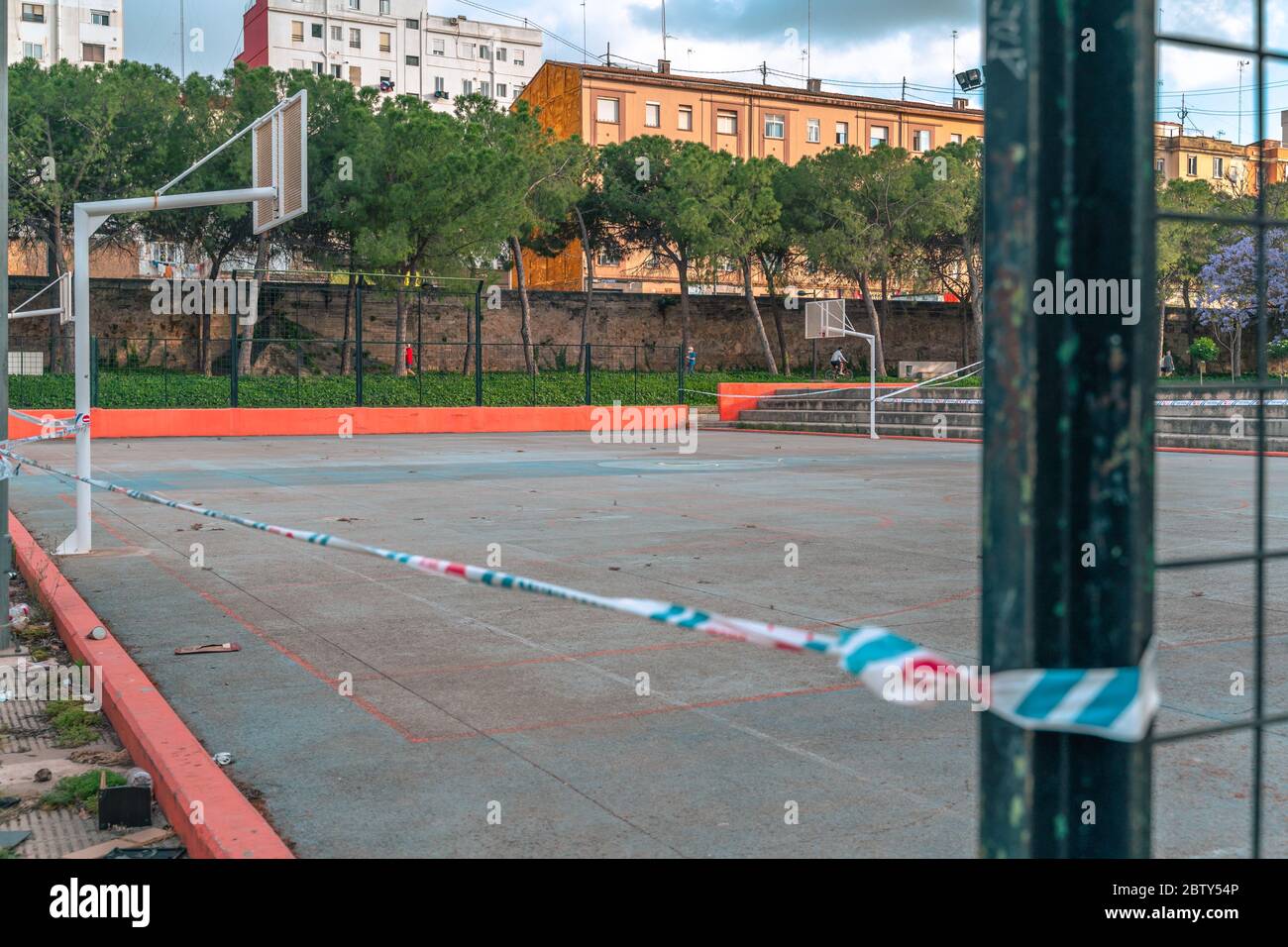 Basketball court police tape hi-res stock photography and images - Alamy