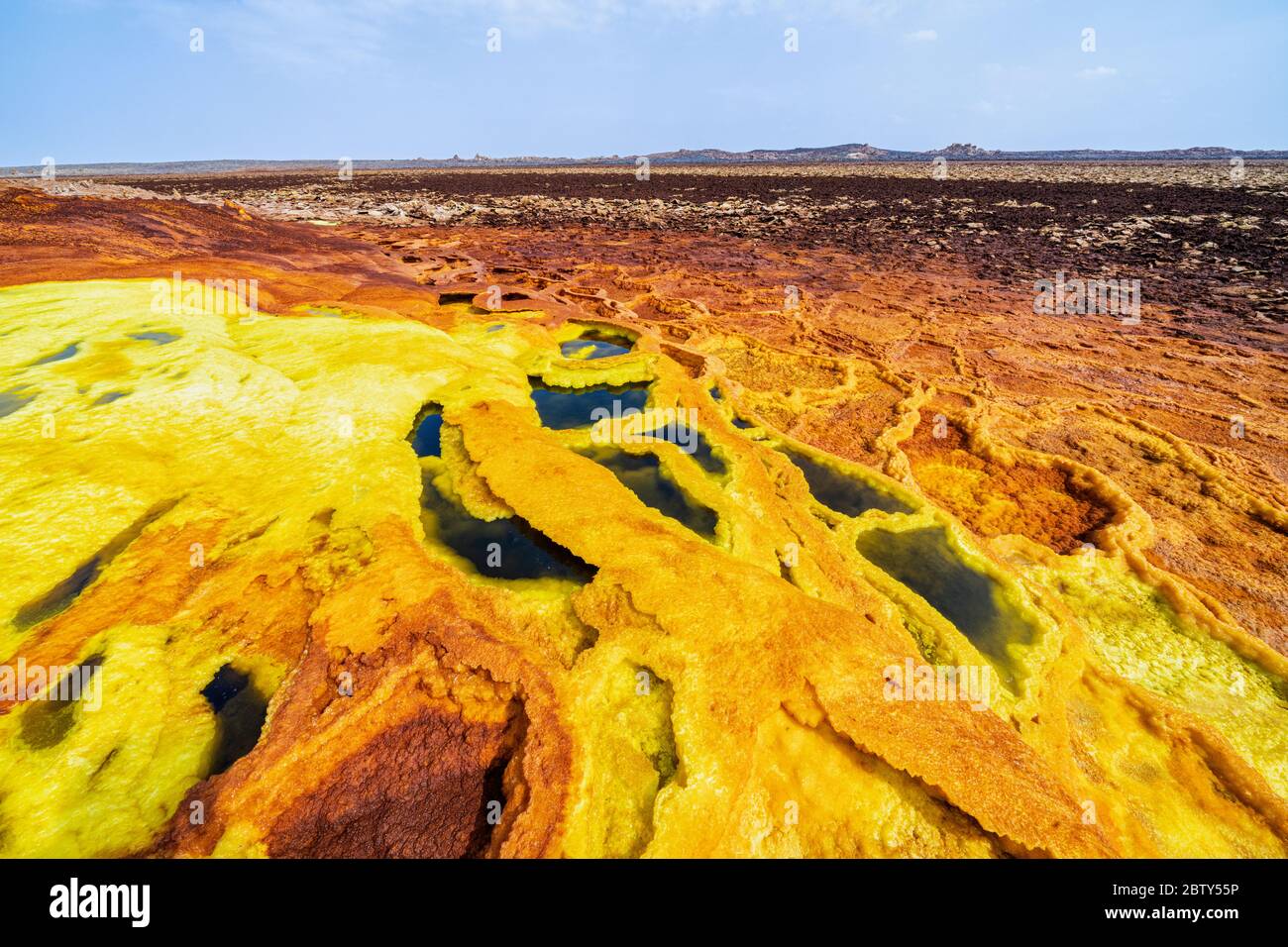 Sulfuric acid hot springs, Dallol, Danakil Depression, Afar Region ...