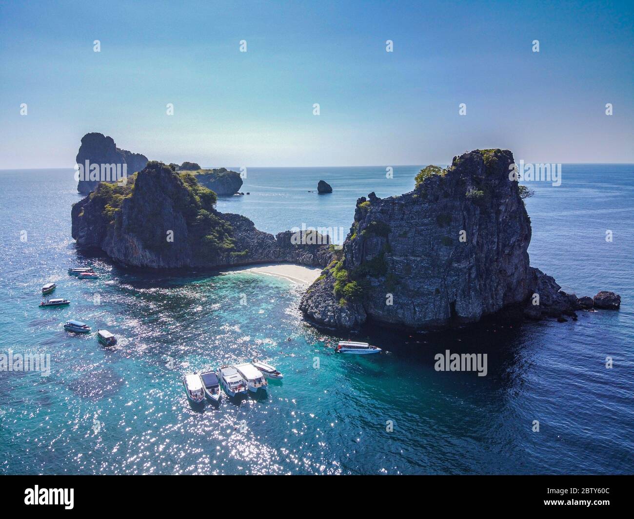 Aerial of Koh Ha, Mu Ko Lanta National Park, Thailand, Southeast Asia ...