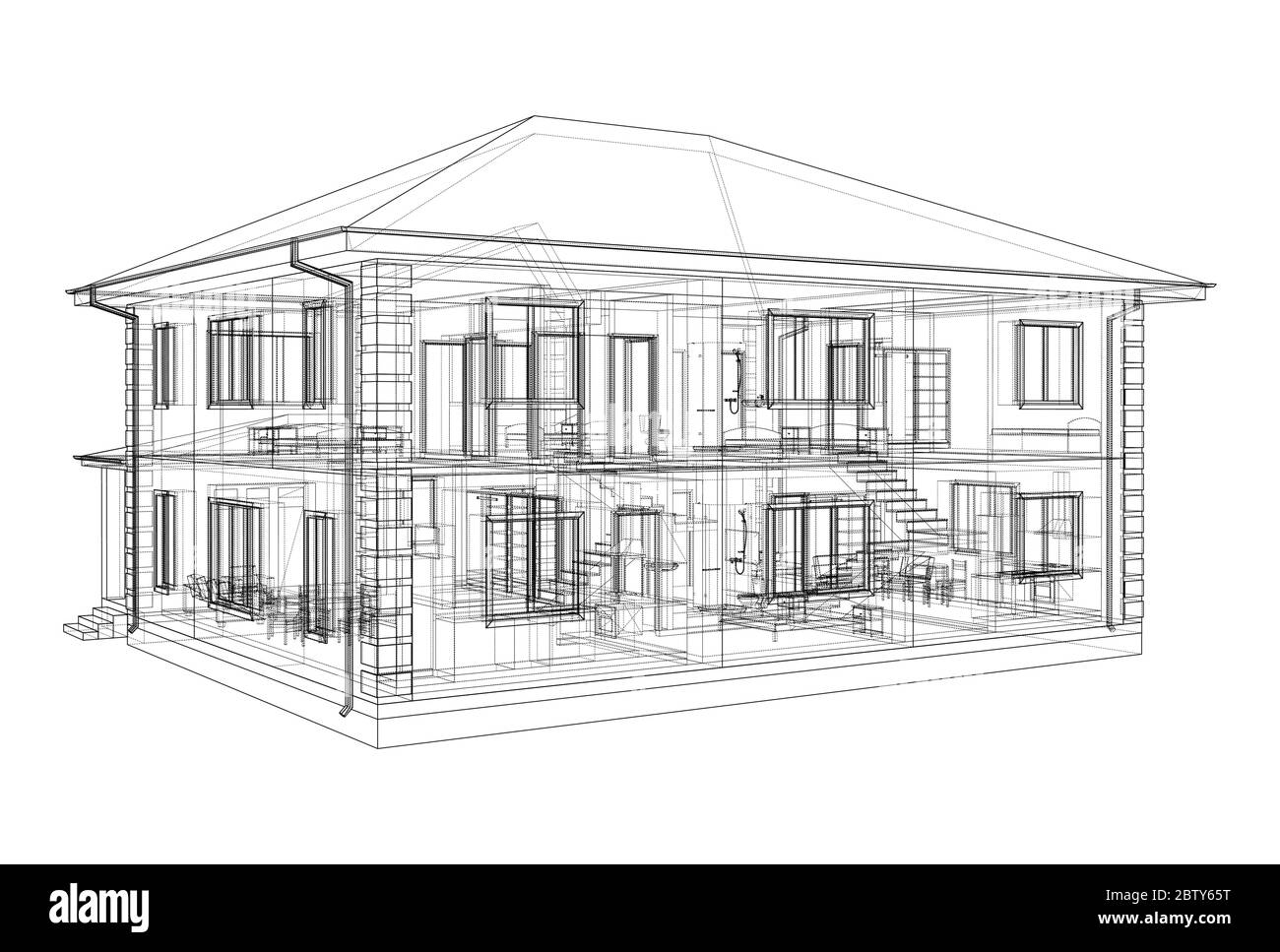 Abstract vector sketch of a house Stock Vector Image & Art - Alamy