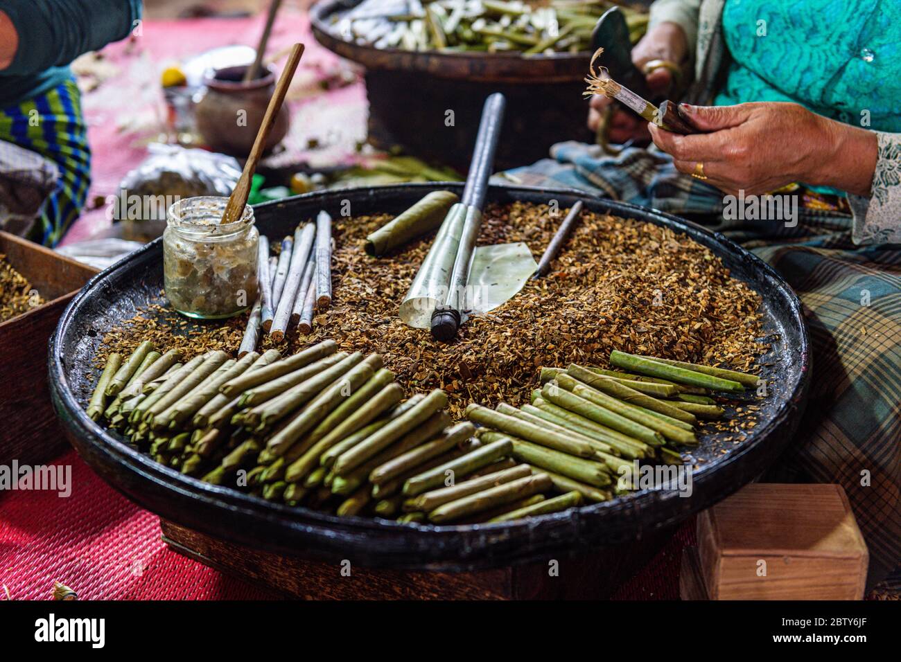 Cigar and cigarette hand made rolling, Inle Lake, Shan state, Myanmar ...