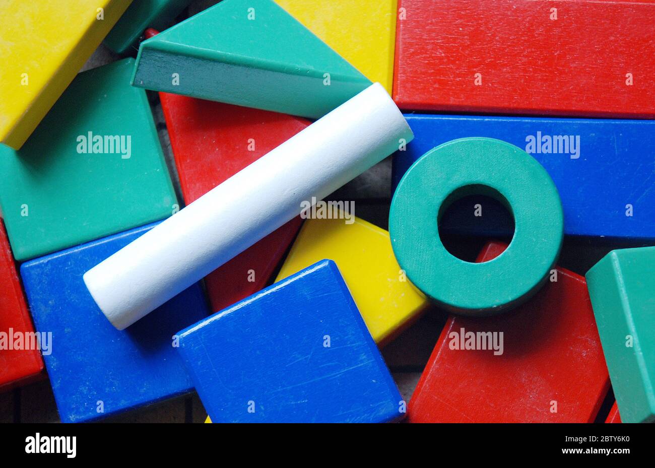 colorful wooden toy bricks for kids Stock Photo - Alamy