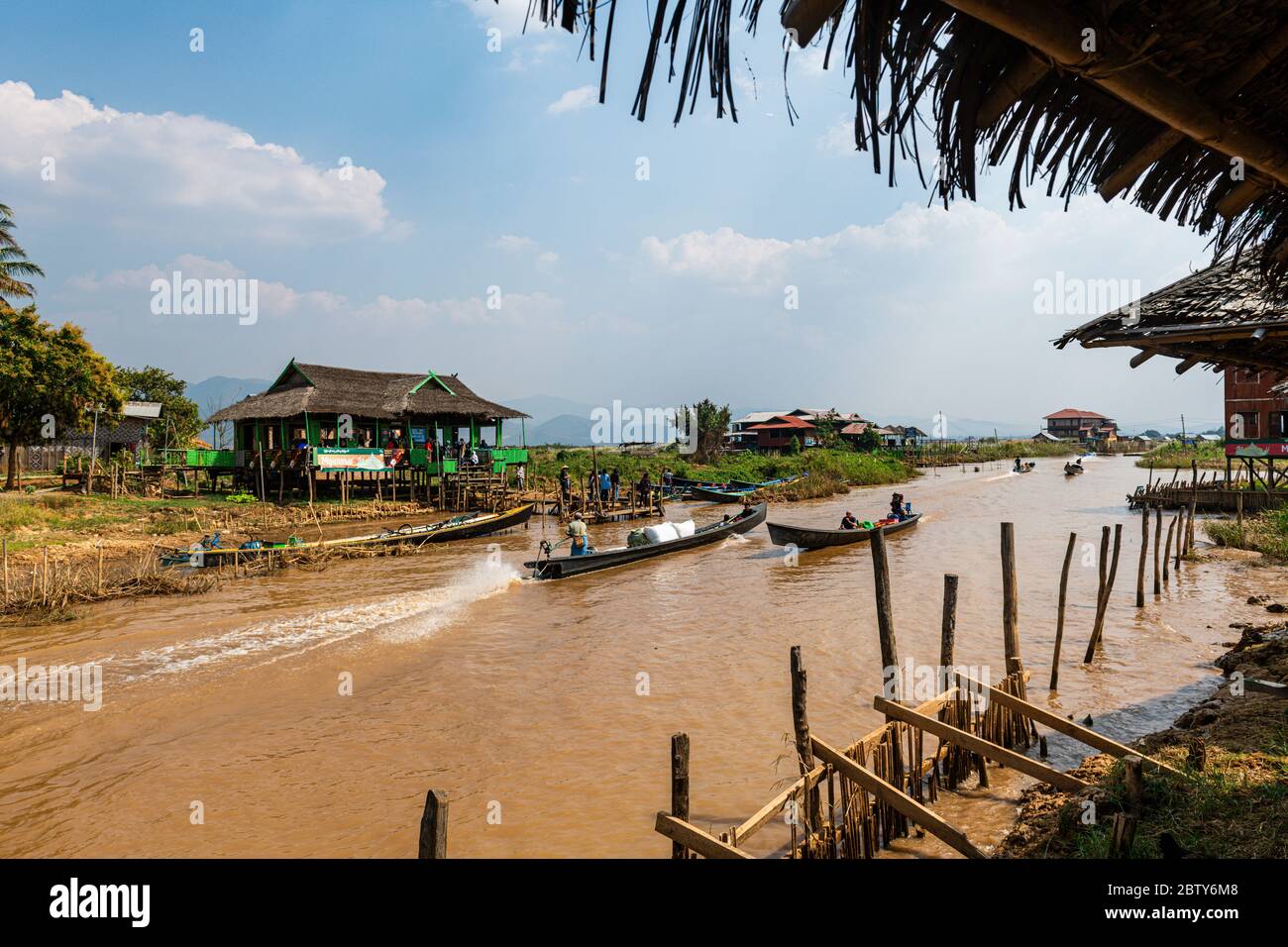 Stilt village on Inle Lake, Shan state, Myanmar (Burma), Asia Stock ...