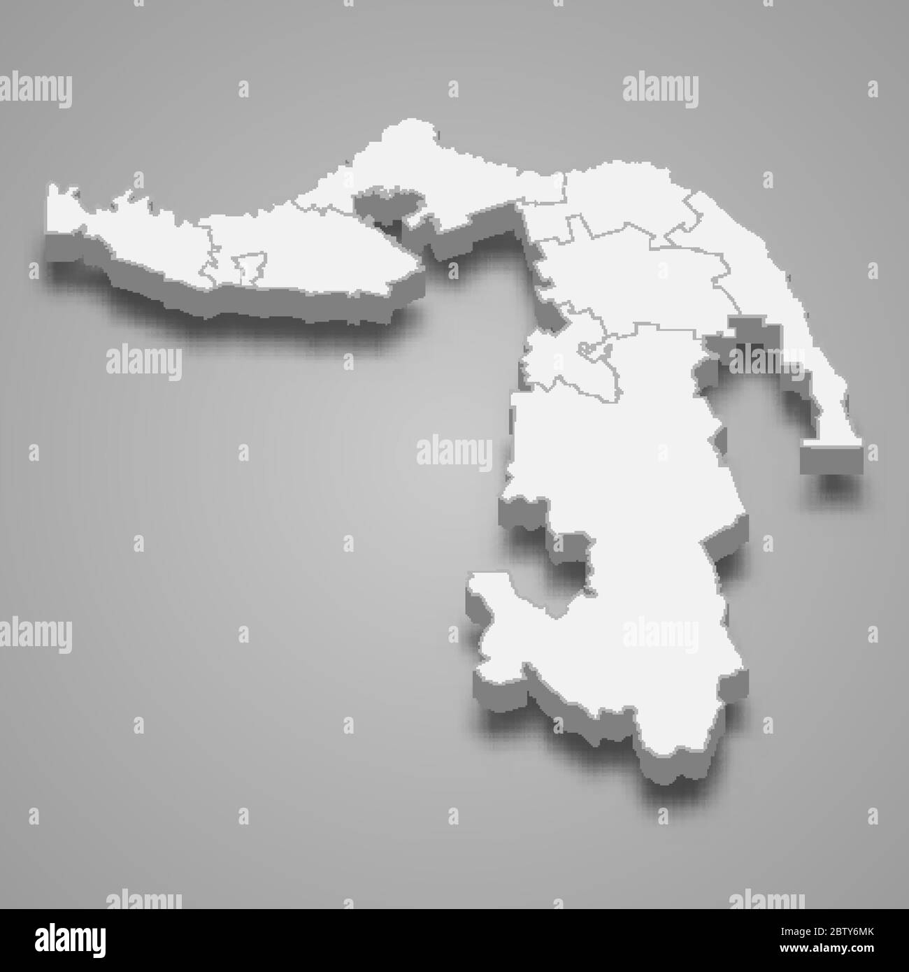 3d map of Adygea is a region of Russia Stock Vector Image & Art - Alamy