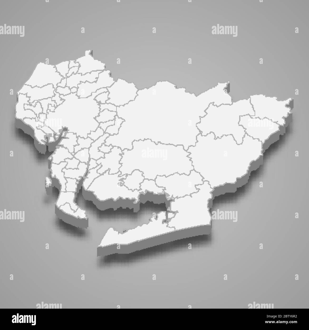 3d map of Aichi is a prefecture of Japan Stock Vector Image & Art - Alamy