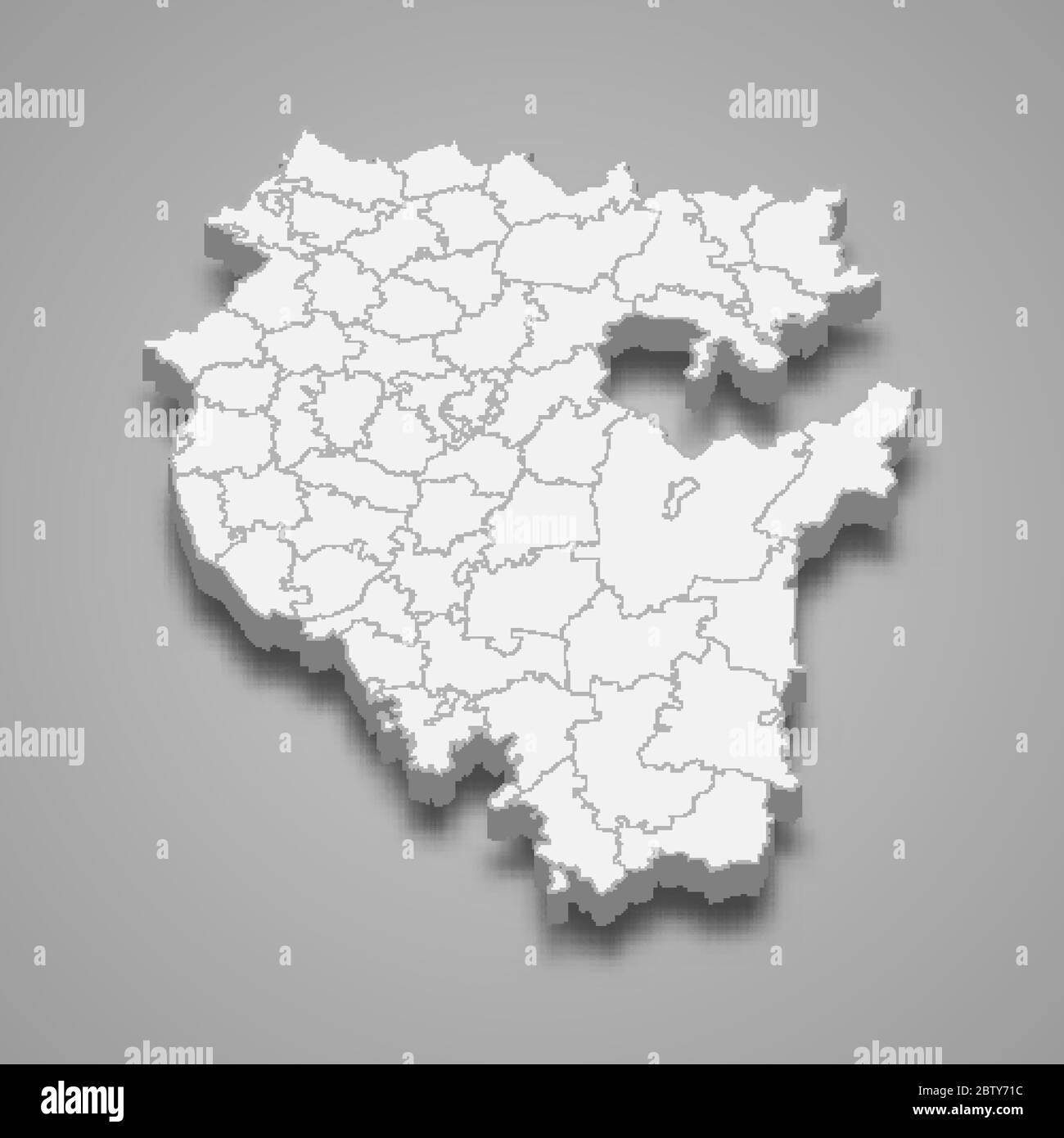 3d map of Bashkortostan Oblast is a region of Russia Stock Vector Image ...