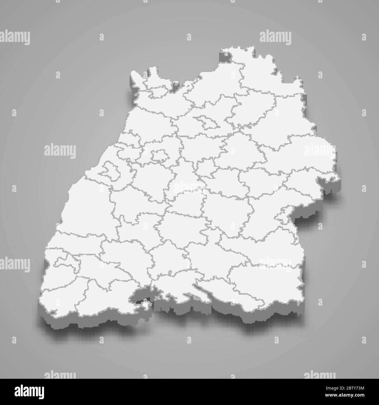 3d map of Baden-Wuerttemberg is a state of Germany Stock Vector Image ...