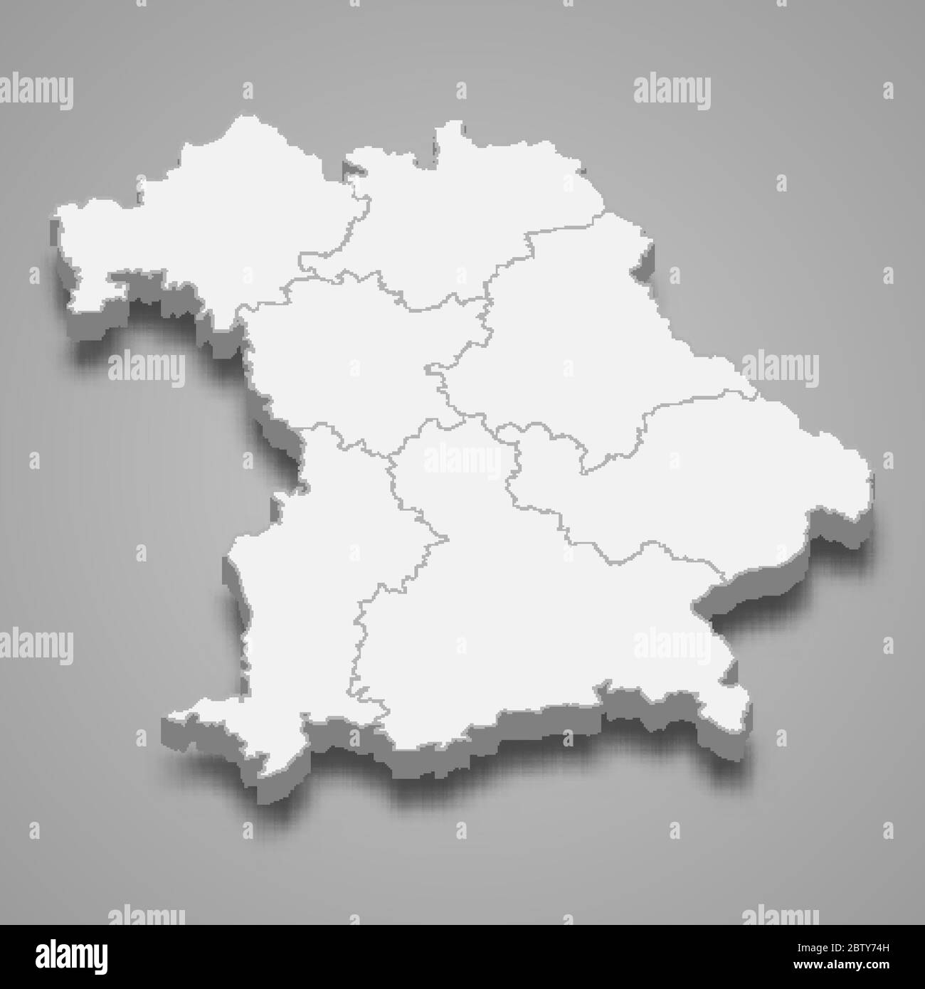 3d map of Bavaria is a state of Germany Stock Vector Image & Art - Alamy